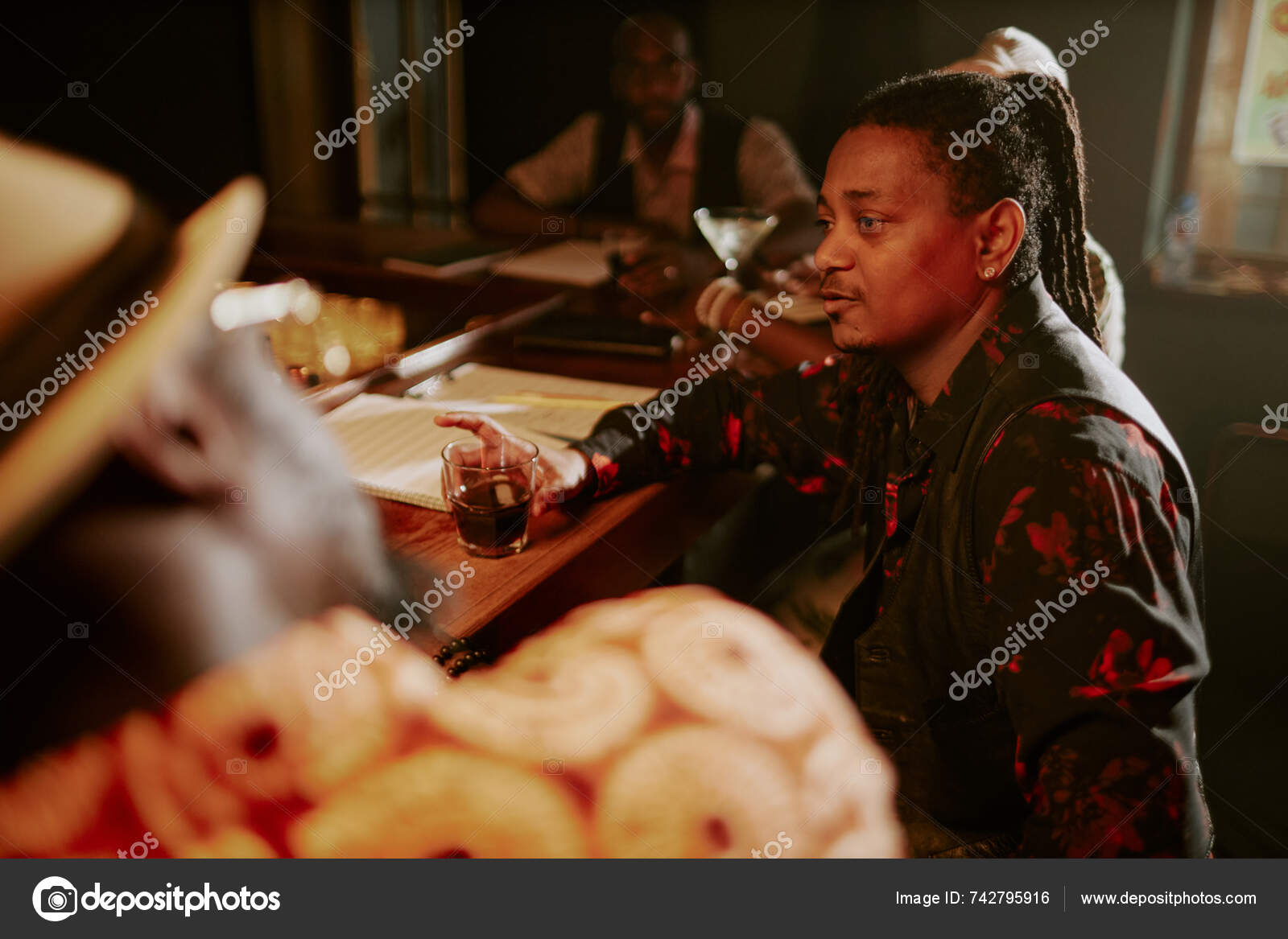 African American Musician Spending Evening Bar Live Performance ... African American Musician Spending Evening Bar Live Performance ...
