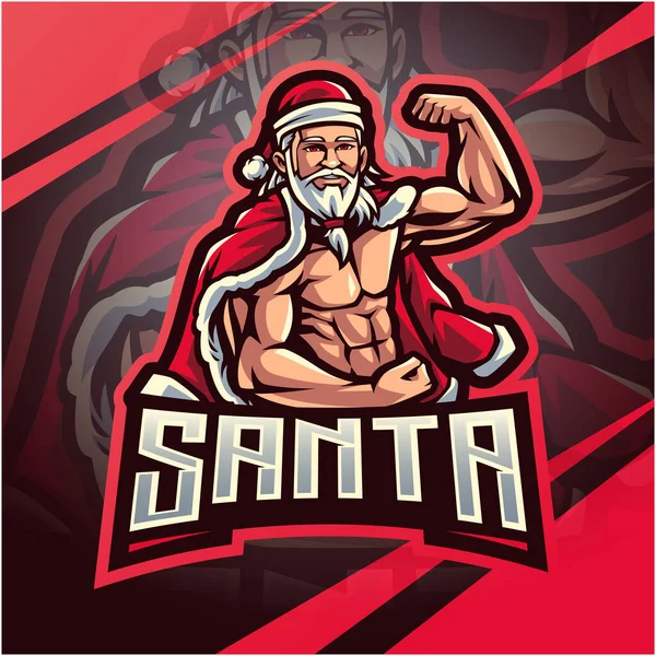 Santa Gamer Esport Maskottchen Logo Design Stock-Vektorgrafik von ...