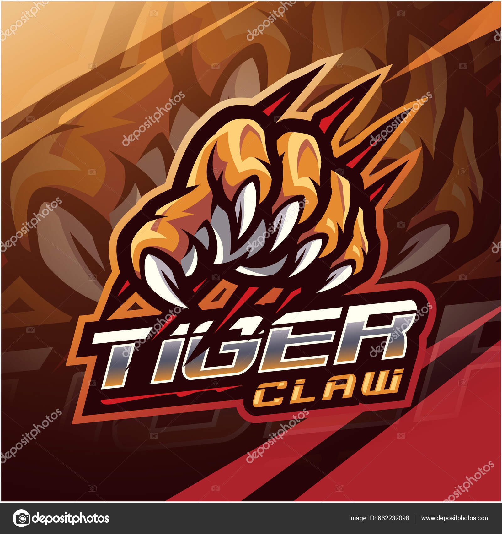 Tiger Claw Esport Mascot Logo Design Stock Vector by ©visink 662232098