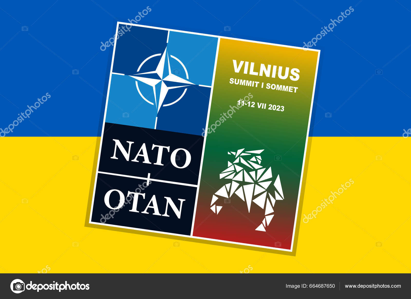 Logo Nato Summit Which Held Vilnius July 2023 Background Flag – Stock ...