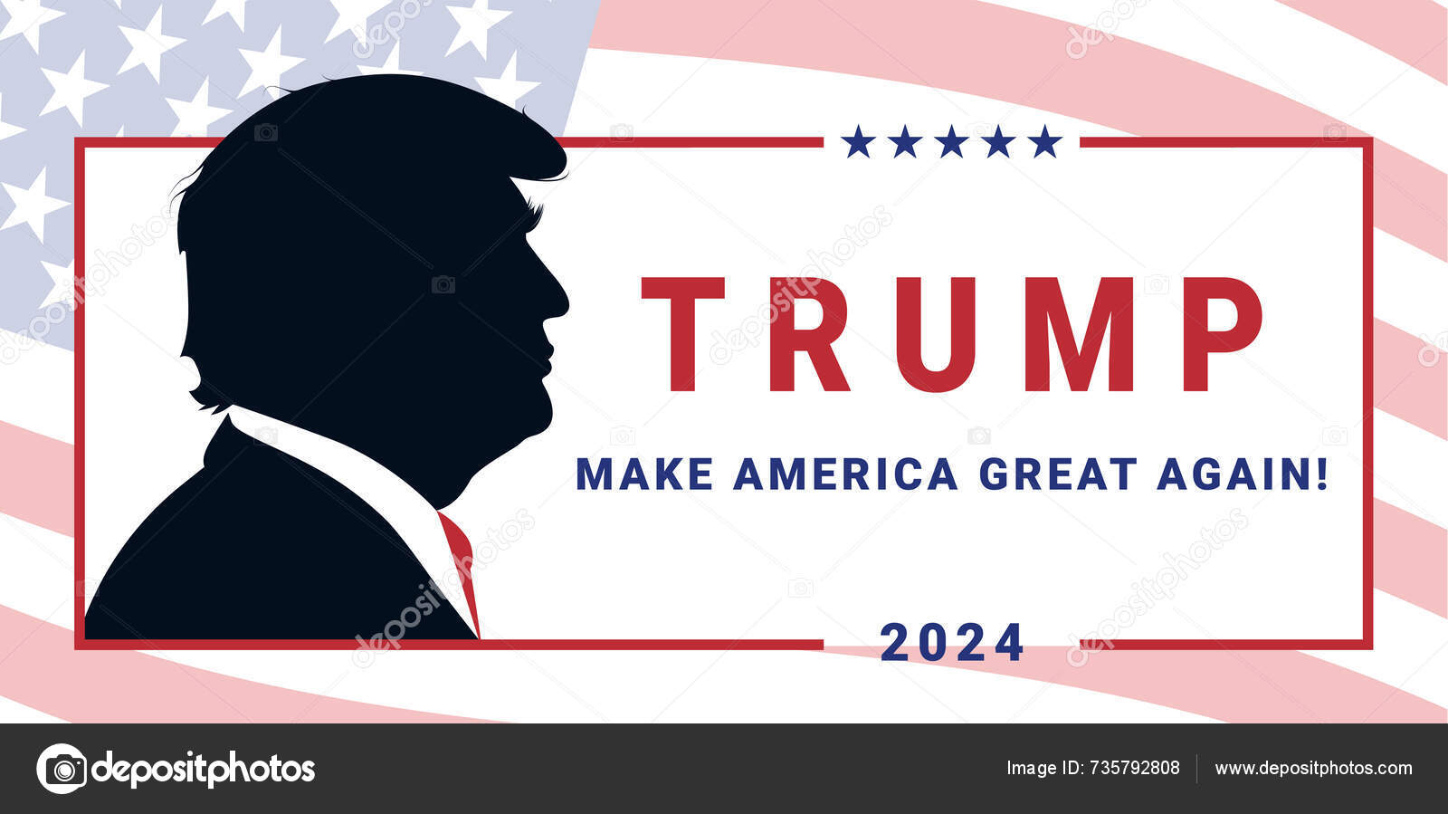 Donald Trump 2024 Campaign Logo Portrait Donald Trump — Stock Editorial ...