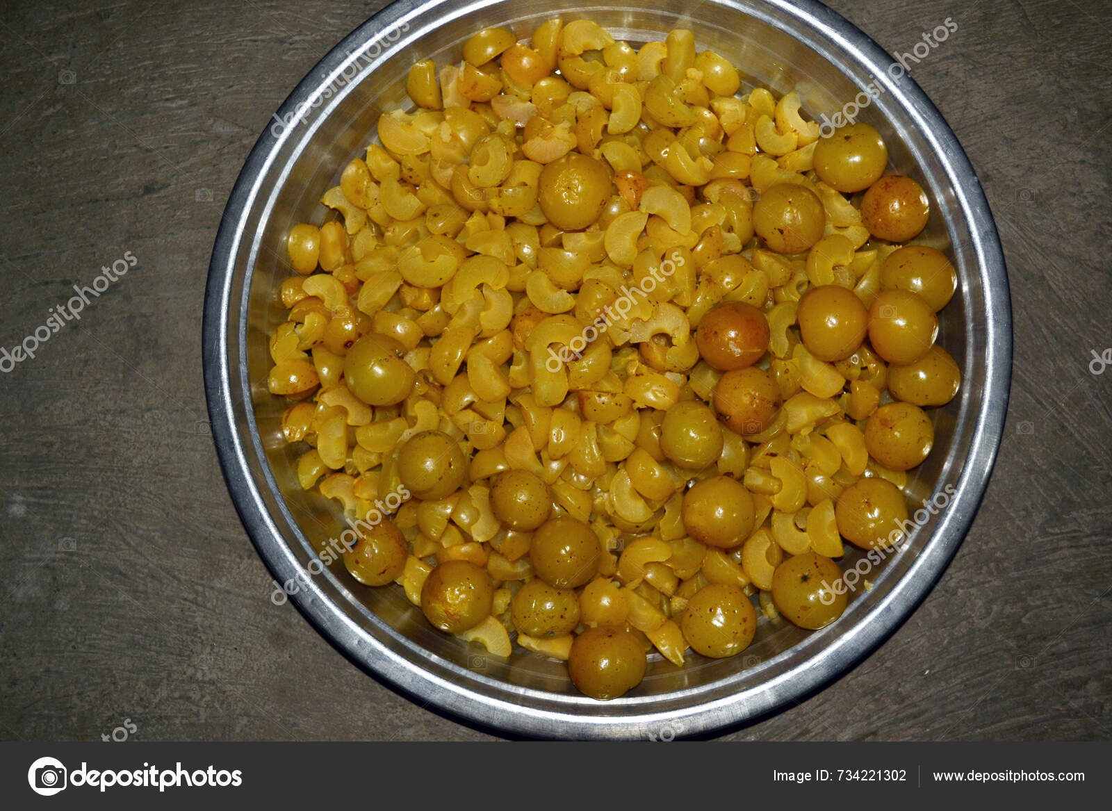 Gooseberry Amla Candy Amla Pieces Seeds Kept Plates Plates Yellow ...