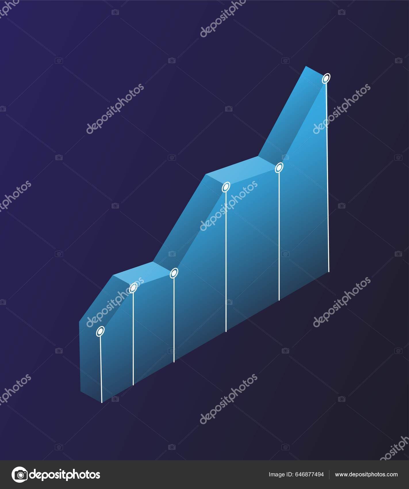 Blue Chart Concept Growing Scale Infographic Information Evaluation ...