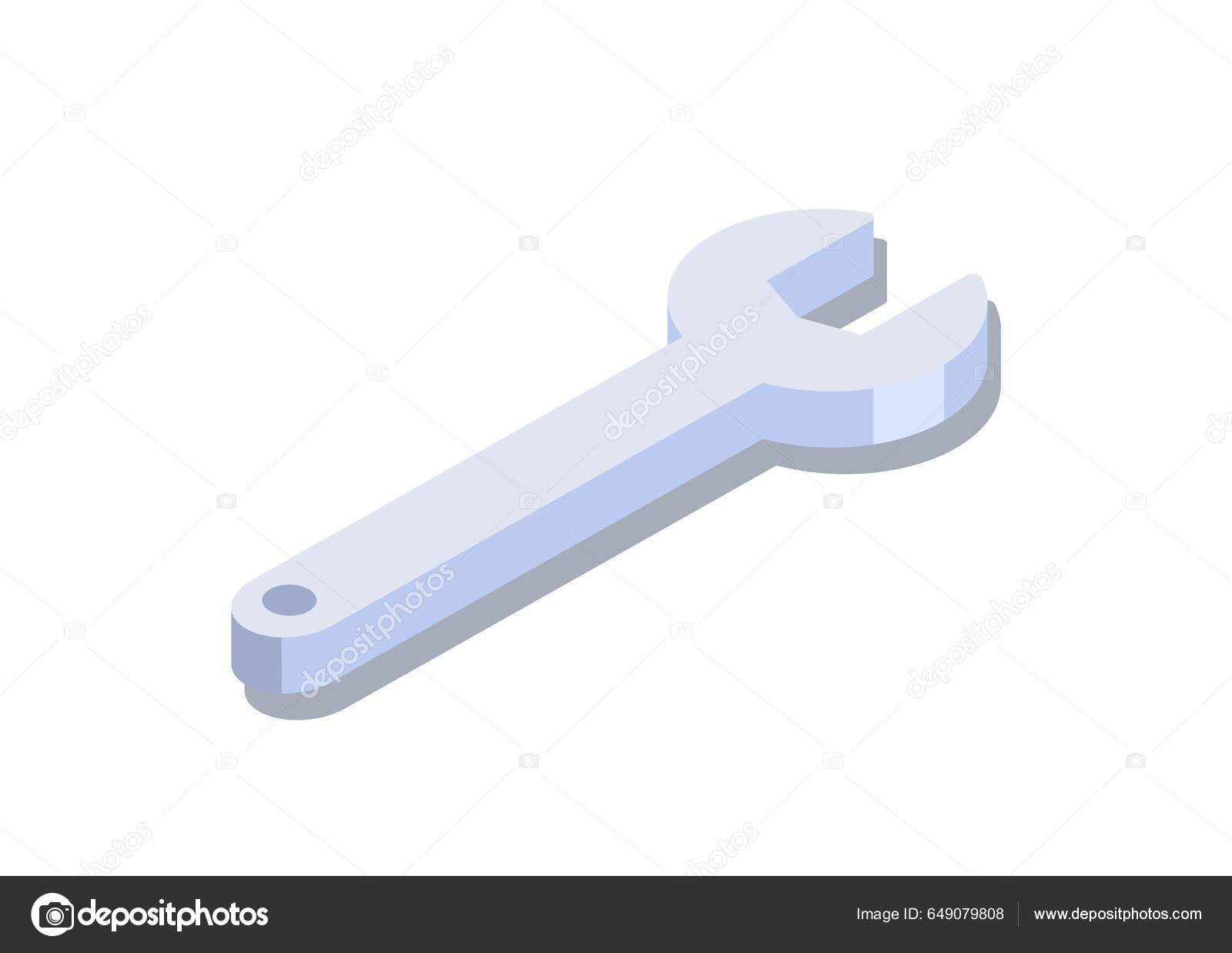 Isometric Wrench Concept Iron Object Tightening Unwinding Nuts Repair ...