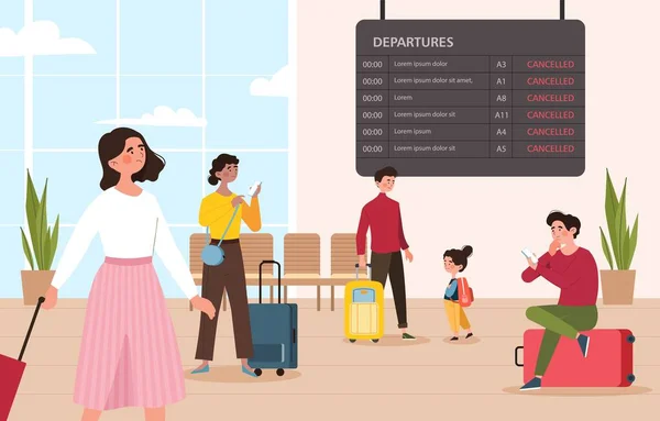 24 Flight cancelled cartoon Stock Illustrations | Depositphotos