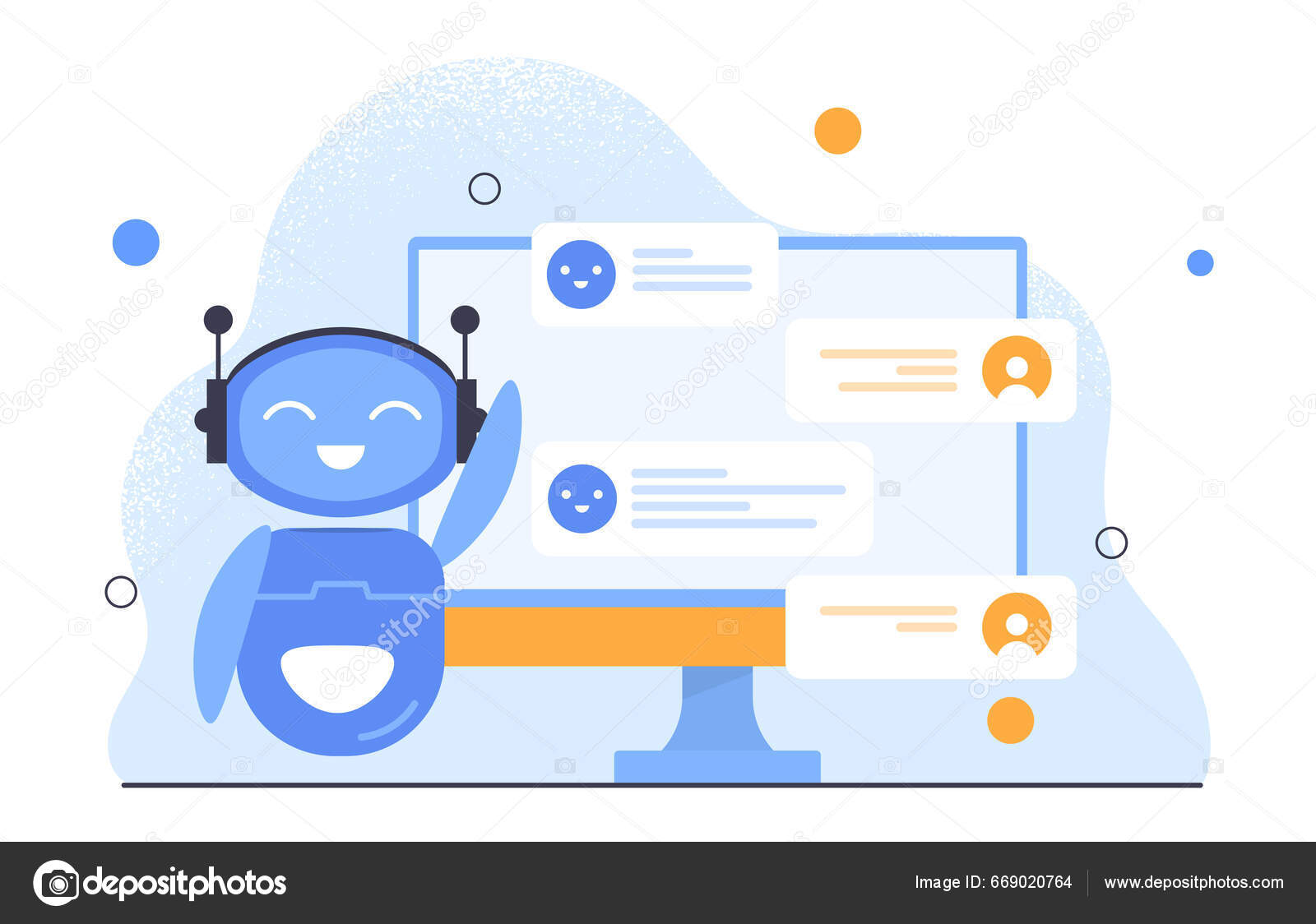 Chat Bot Concept Artificial Intelligence Machine Learning Modern ...