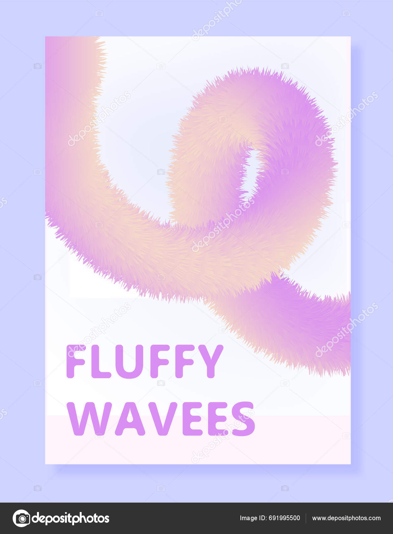 Fluffy Waves Poster Volumetric Abstract Geometric Shape Flyer Booklet ...