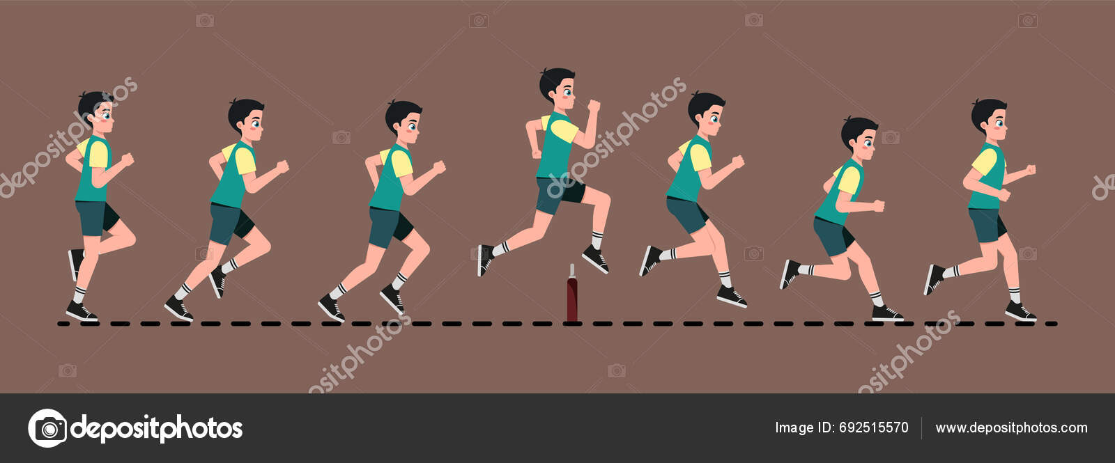 Animation Frames Running Man Sprites Sheet Animating Moving Teenage Boy ...