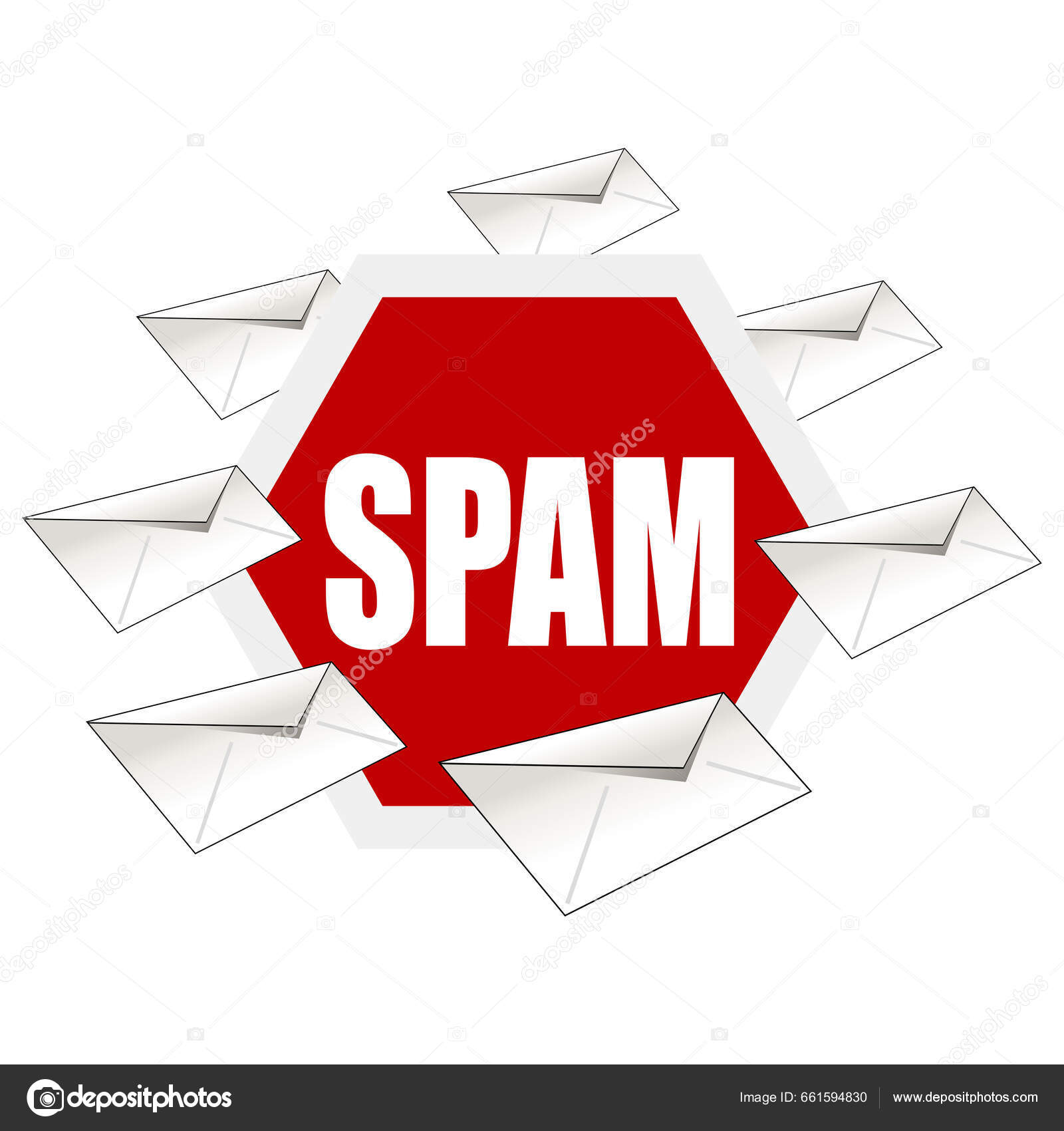 Stop Spam Conceptual Sign Isolated White Background Stock Vector by ...