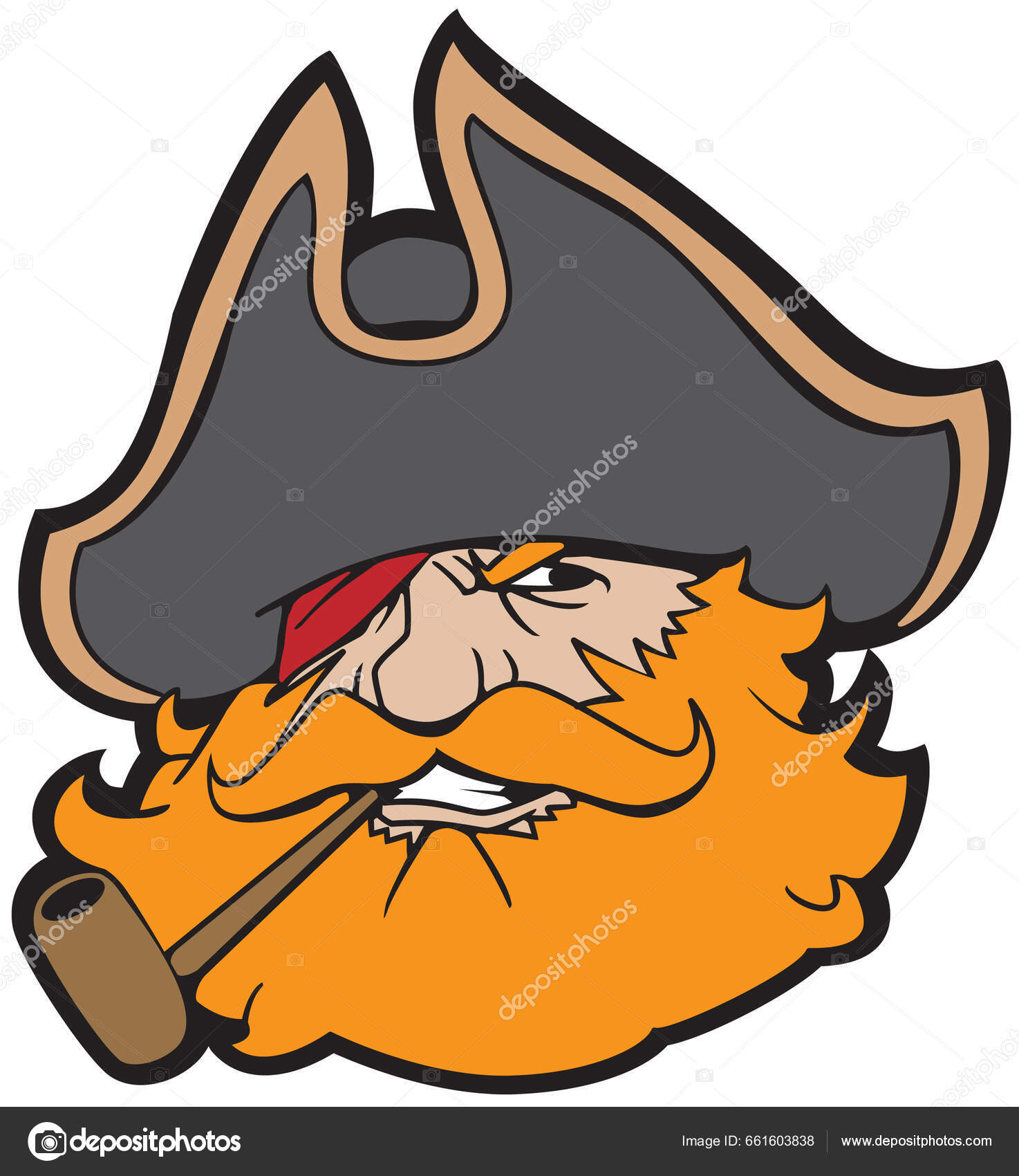 Bearded Pirate Cap Tube Teeth Stock Vector by ©DesignPicsInc 661603838