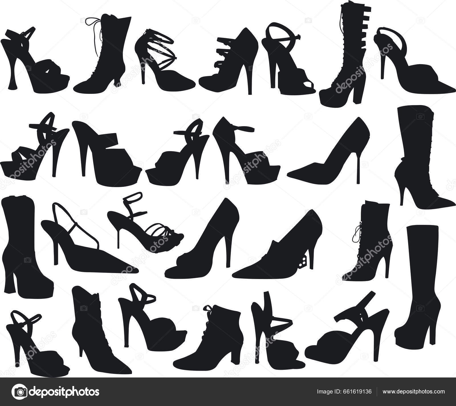 Illustration Sexy Shoes Silouettes Vector Stock Vector By ©designpicsinc 661619136