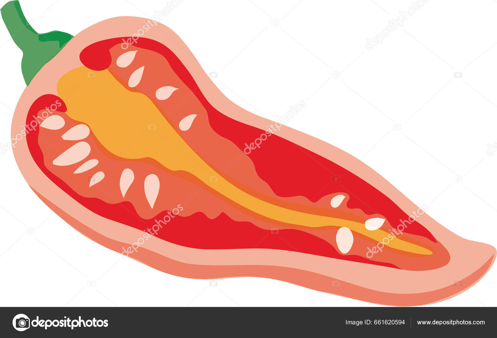 Illustration Red Pepper Image Color Illustration Stock Vector by ...