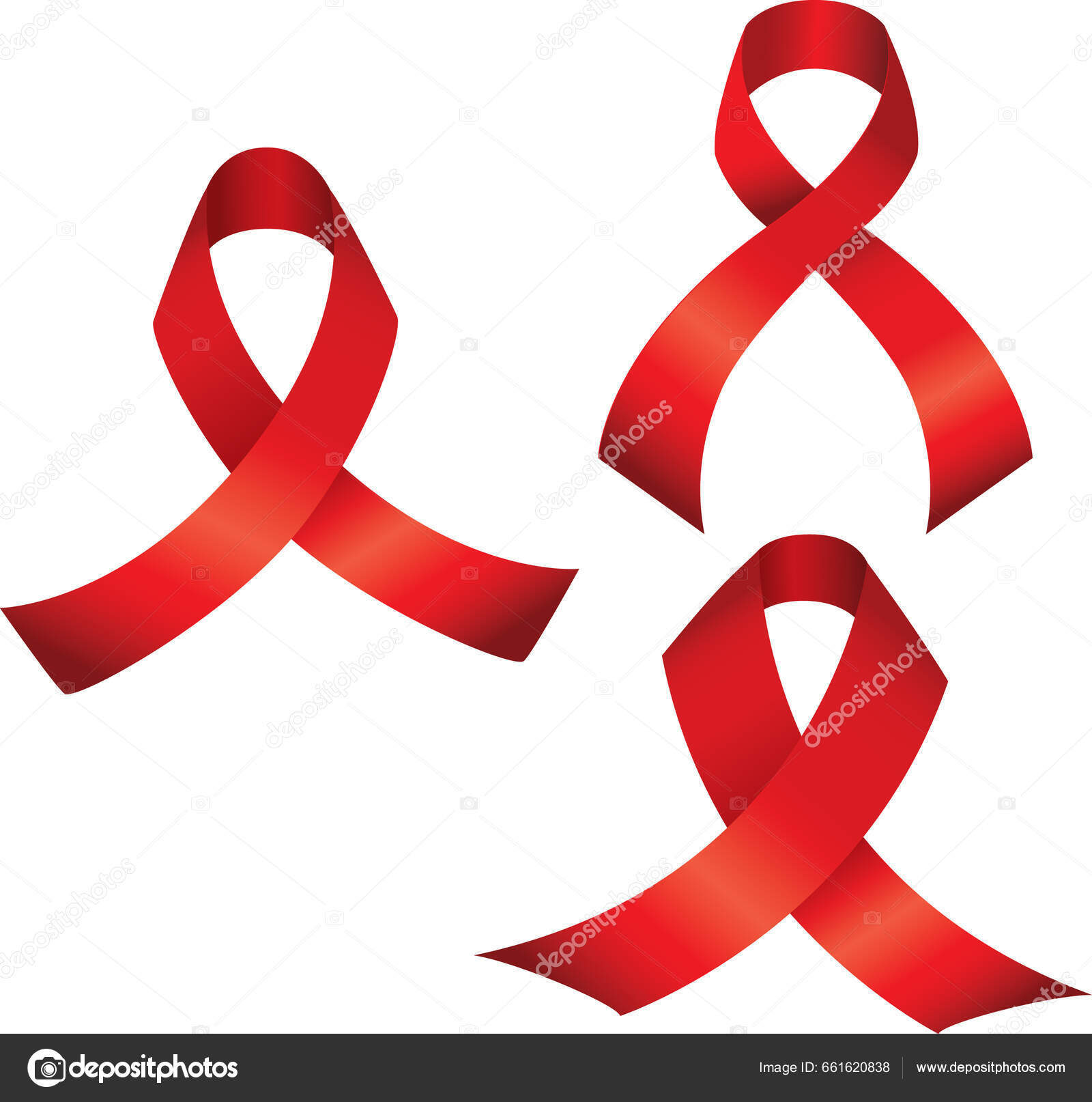 Vector Awareness Ribbons Red Stock Vector by ©DesignPicsInc 661620838