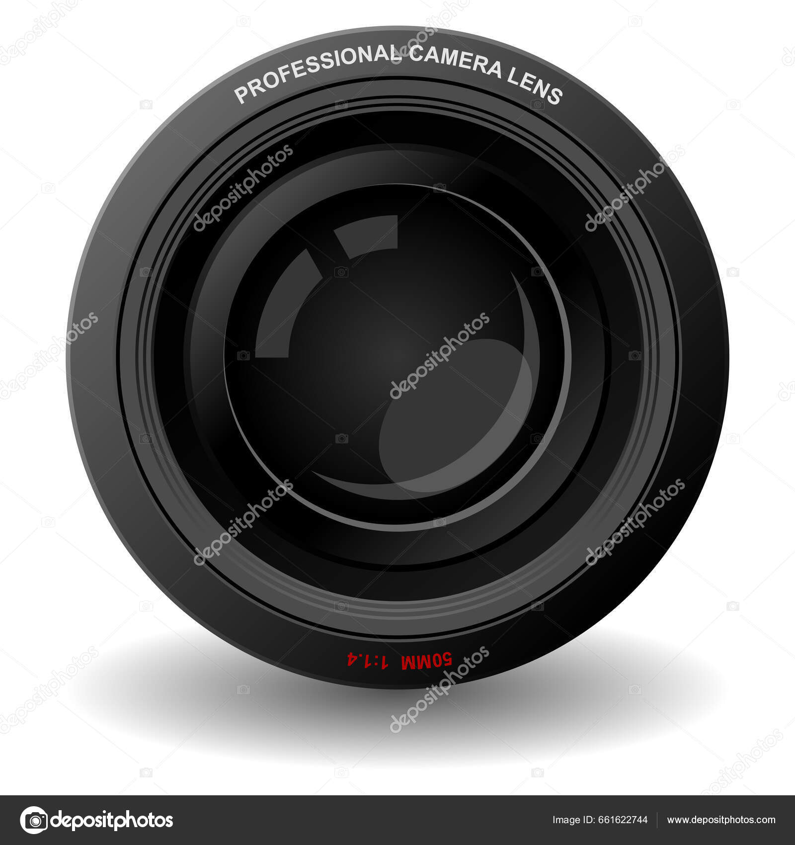 Camera Lens Isolated Square White Background Stock Vector by ©DesignPicsInc 661622744