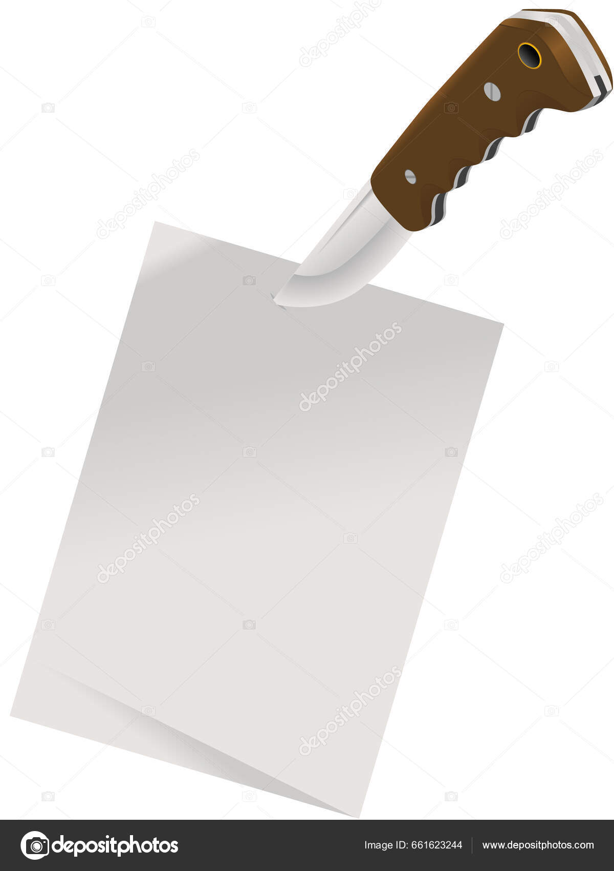 Leaf Paper Pinned Knife Background Vector Stock Vector by ...