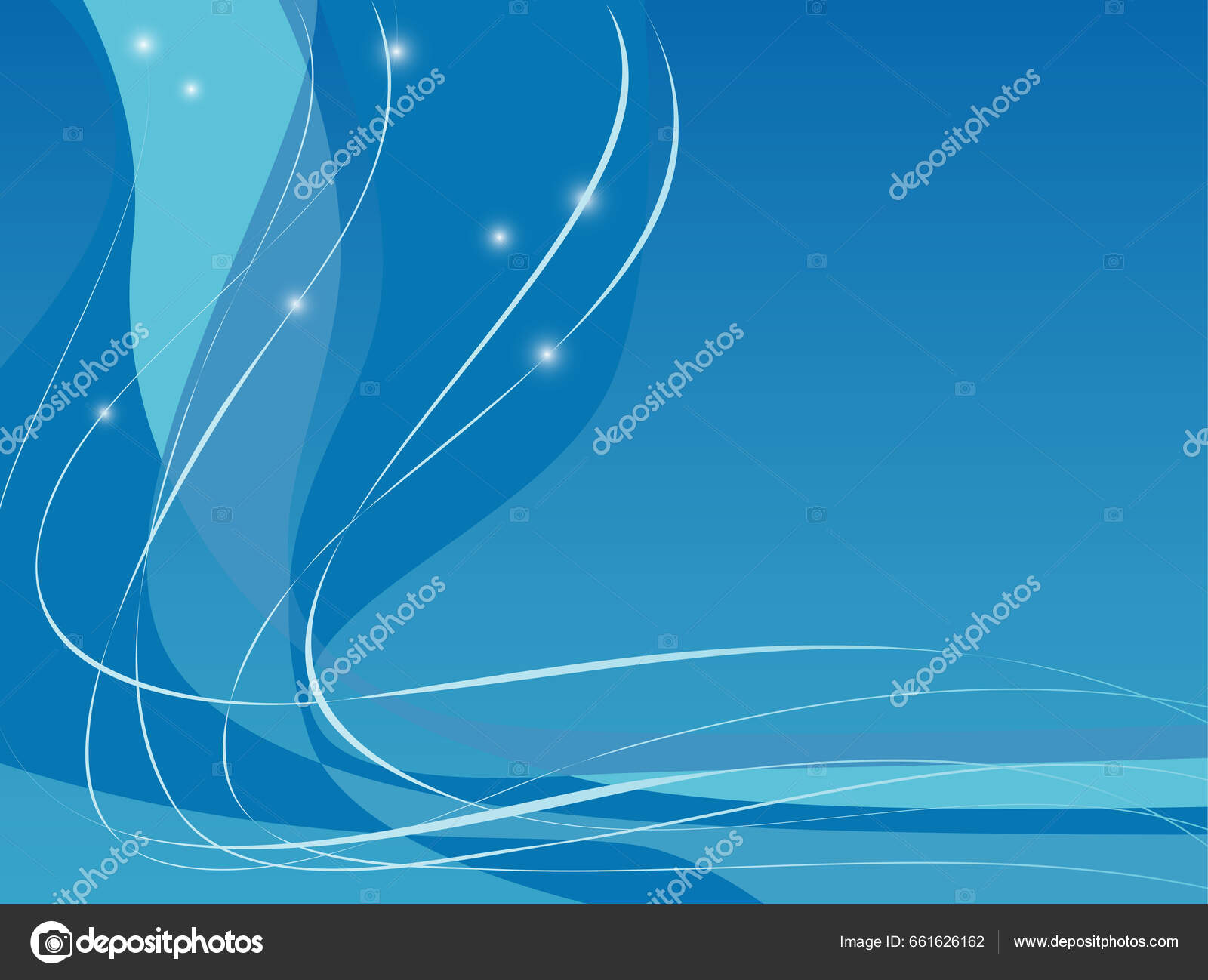 Blue Swoosh Design Lines Sparkling Stars Easy Edit Layered File Stock ...