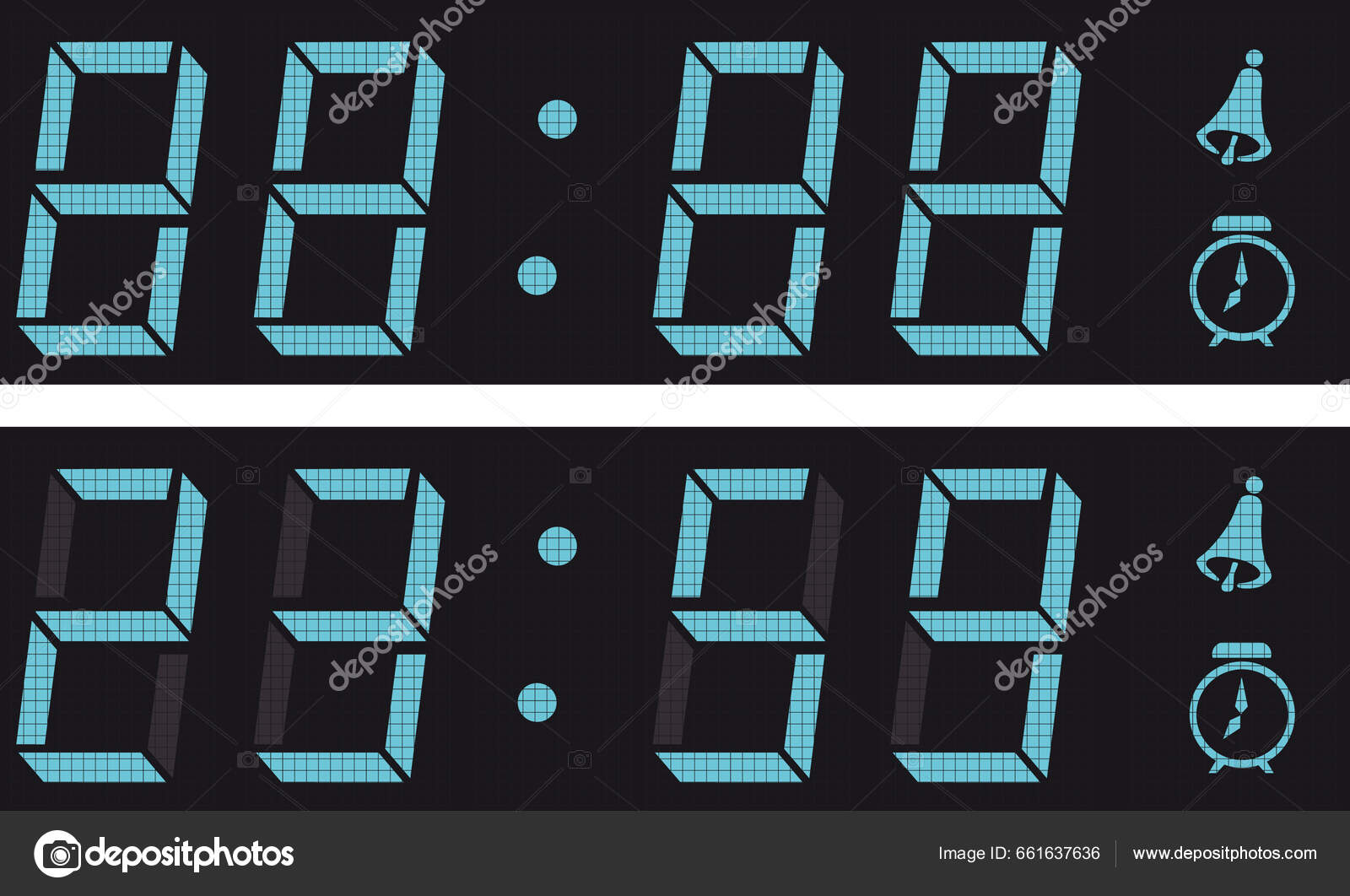 Display Digital Clock Vector Illustration Image Color Illustration ...