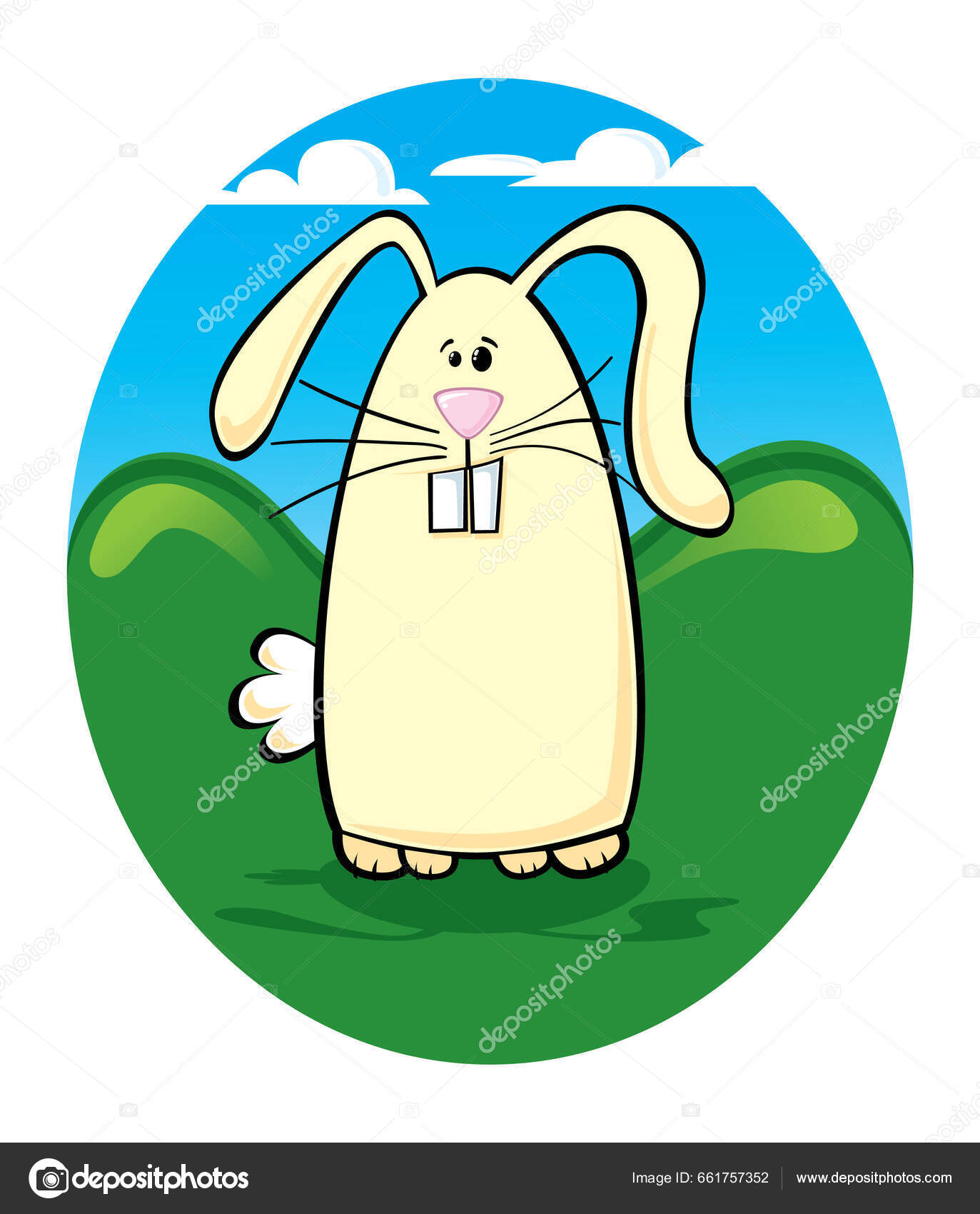 Dibujo Animado Vector Conejito Imagen Ilustración Color Vector de stock ...