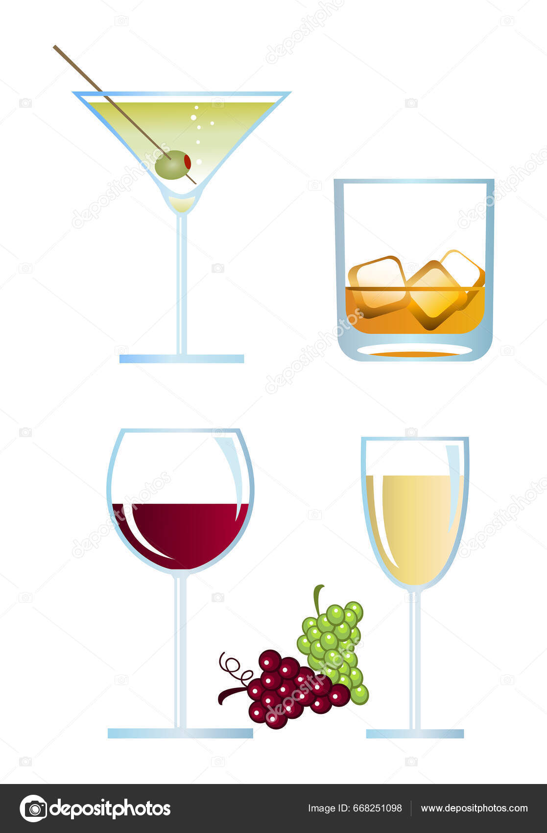 Set Alcohol Drinks Vector Illustration Stock Vector by ©DesignPicsInc ...
