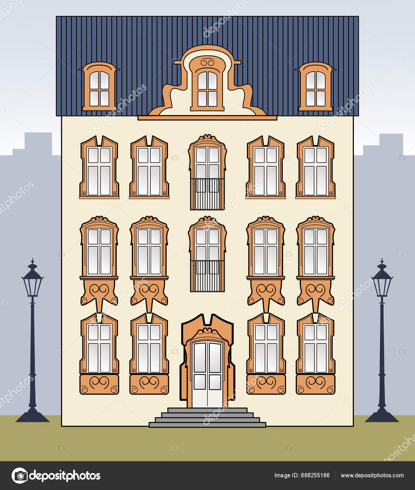 Old Town Building Vector Illustration Stock Vector by ©DesignPicsInc ...