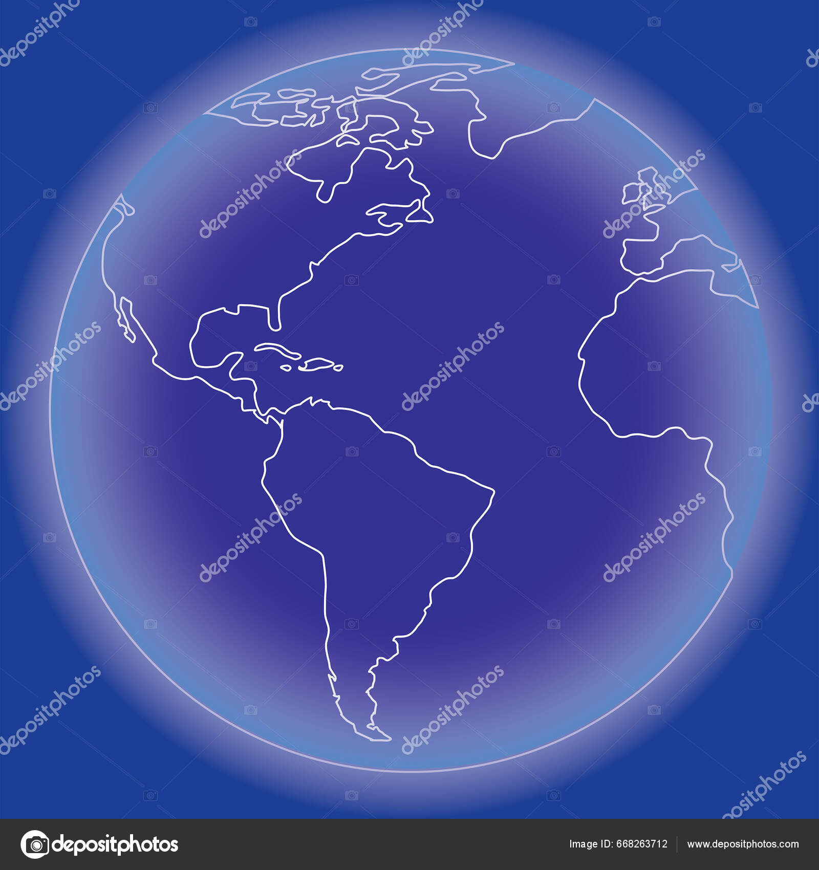 Mapa Del Mundo Con Continentes Ilustración Vectorial Vector de stock ...