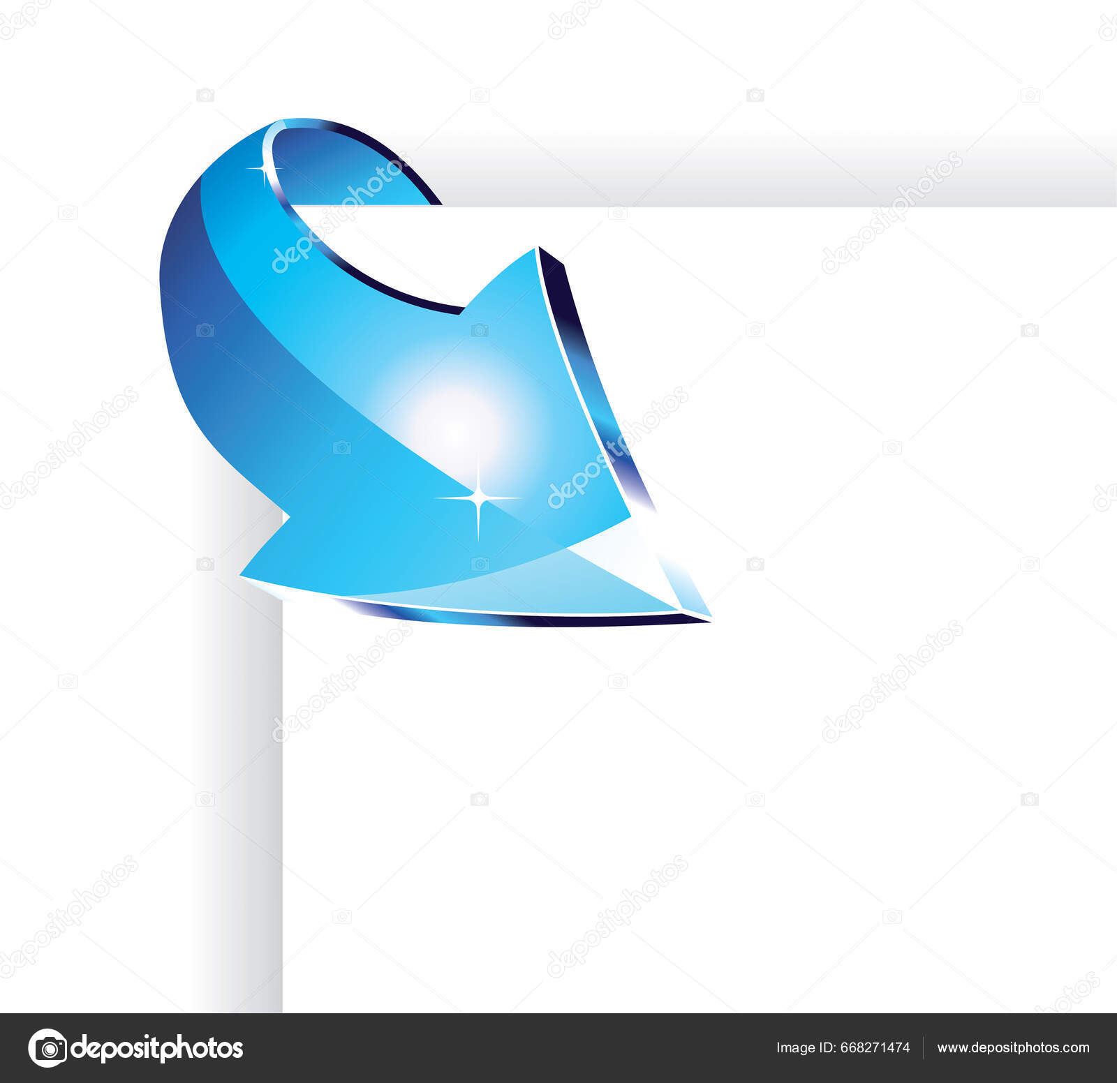 Blue Arrow White Background Stock Vector by ©DesignPicsInc 668271474