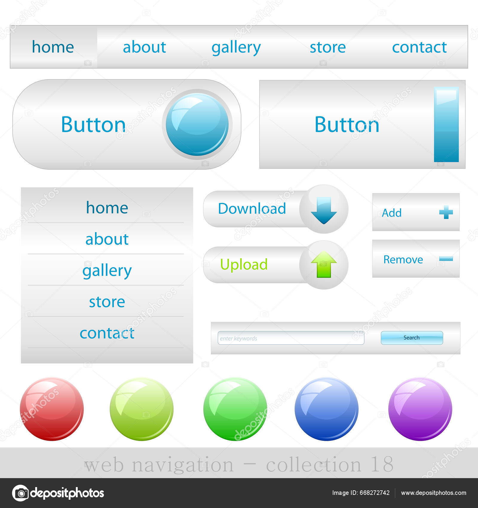 Set Web Buttons Vector Illustration Stock Vector by ©DesignPicsInc ...