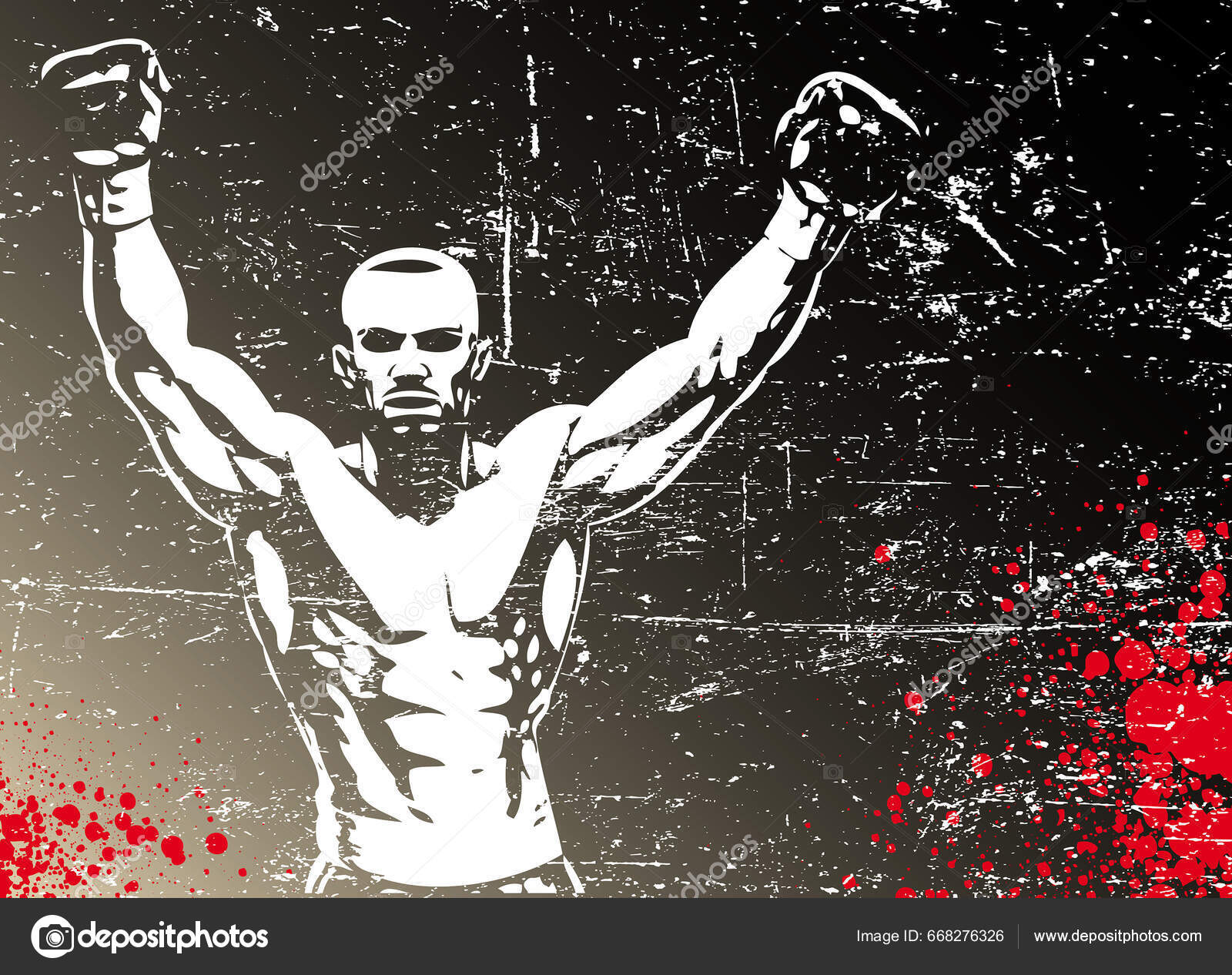 Grunge Background Fighter Stock Vector by ©DesignPicsInc 668276326