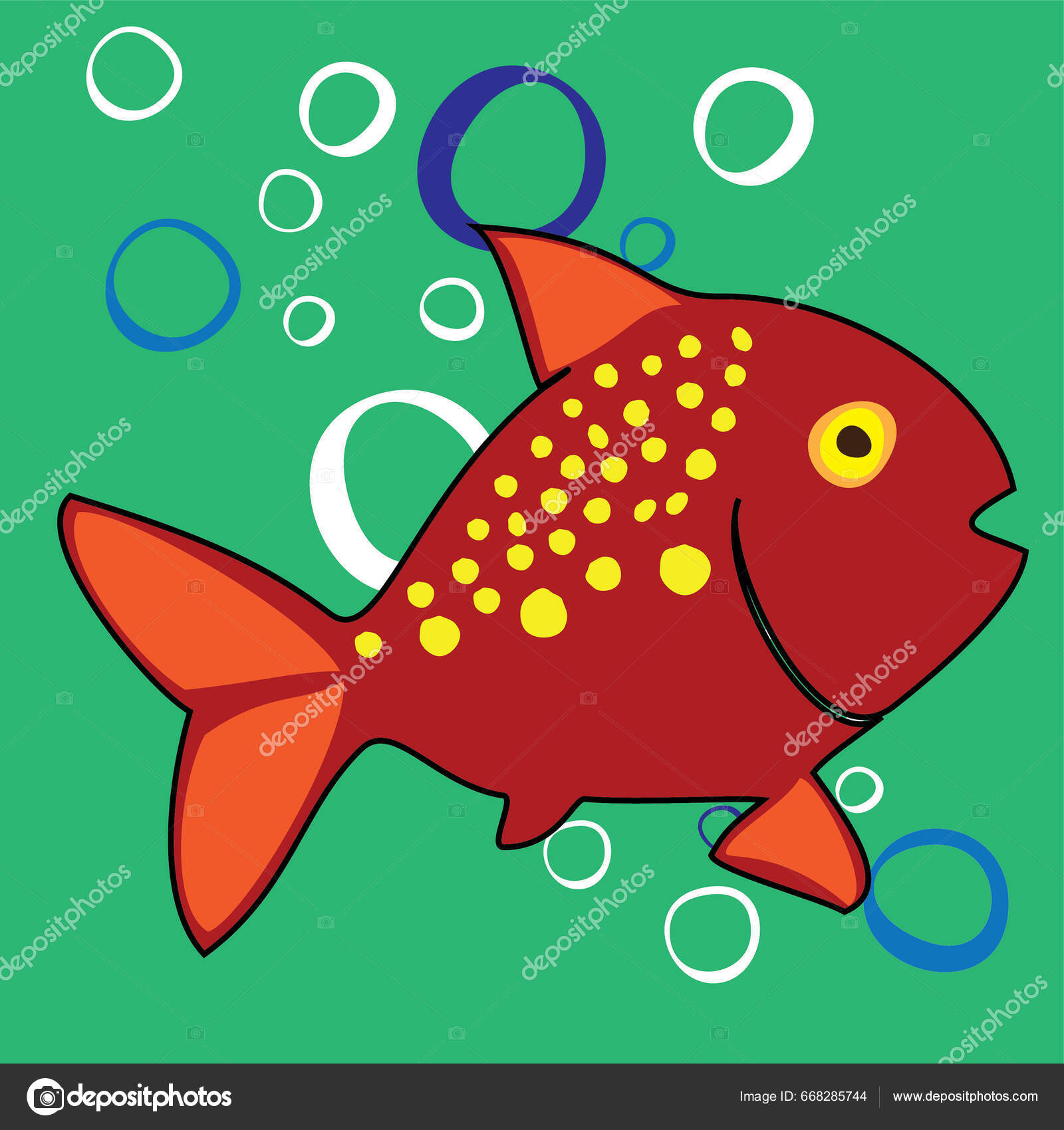 Ilustração Vetor Peixe Bonito Vetor de stock de ©DesignPicsInc 668285744