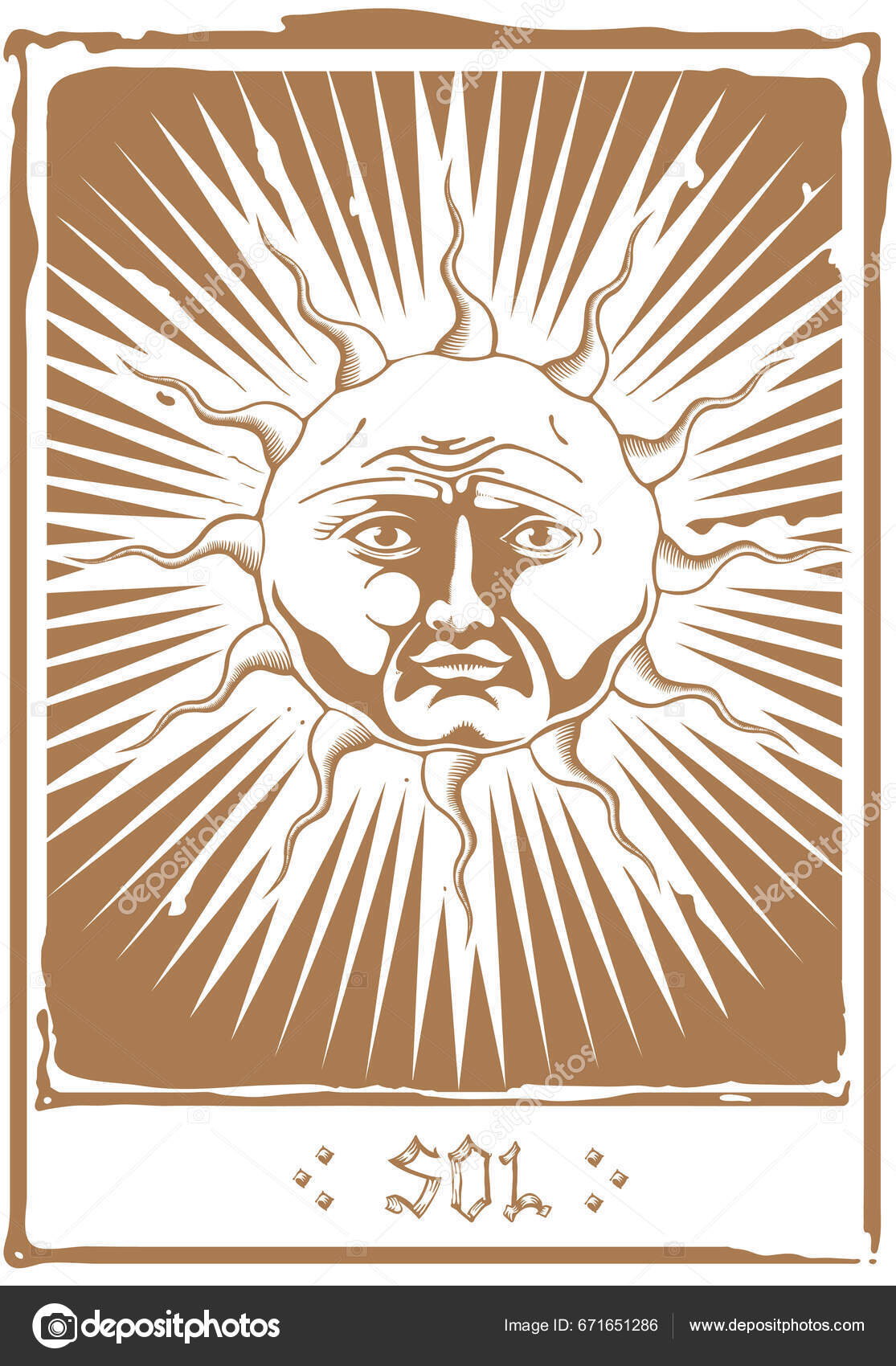 Vintage Sun Moon Vector Illustration Stock Vector By ©designpicsinc