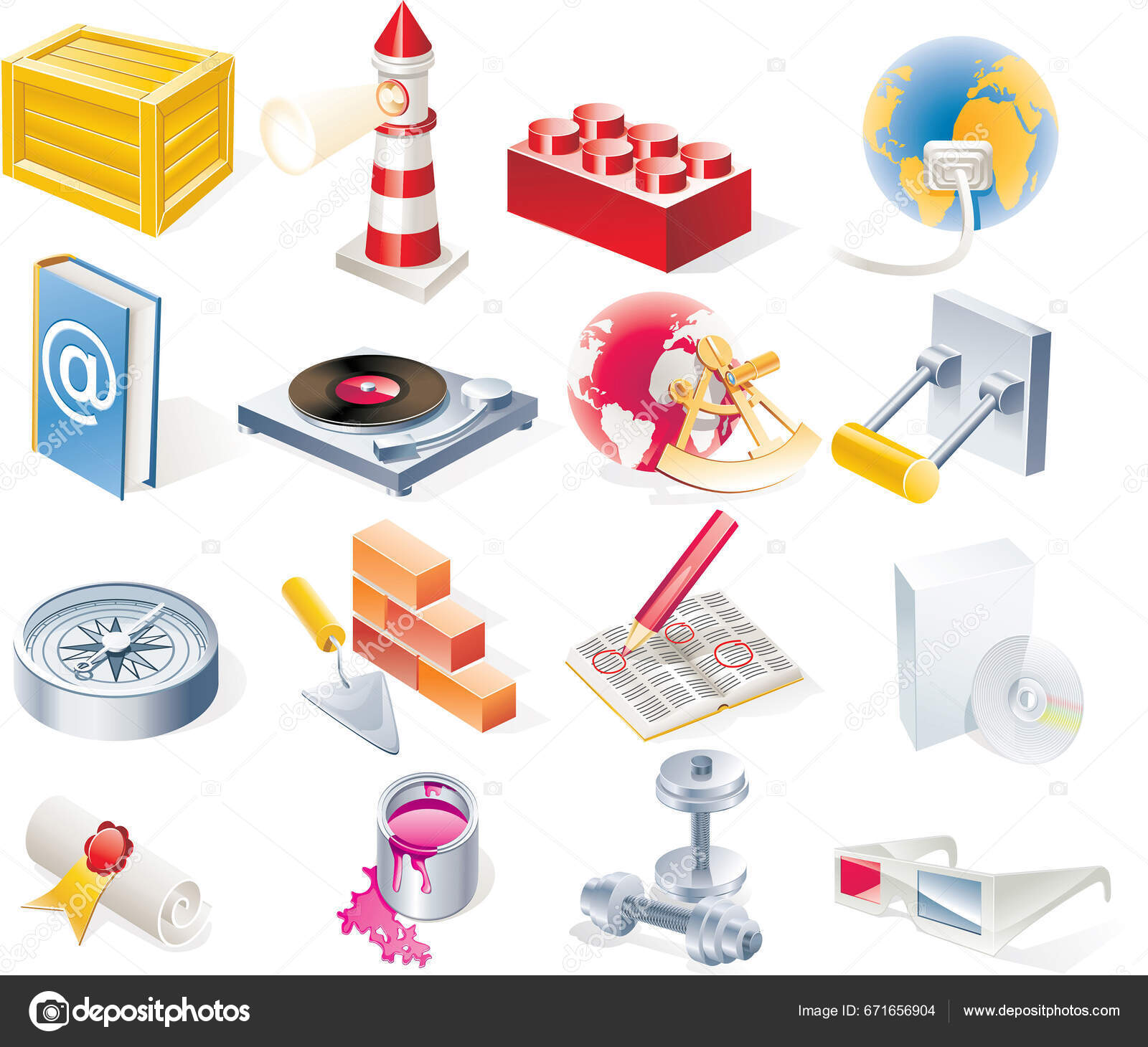 Isometric Icons Construction Stock Vector by ©DesignPicsInc 671656904 Isometric Icons Construction Stock Vector by ©DesignPicsInc 671656904