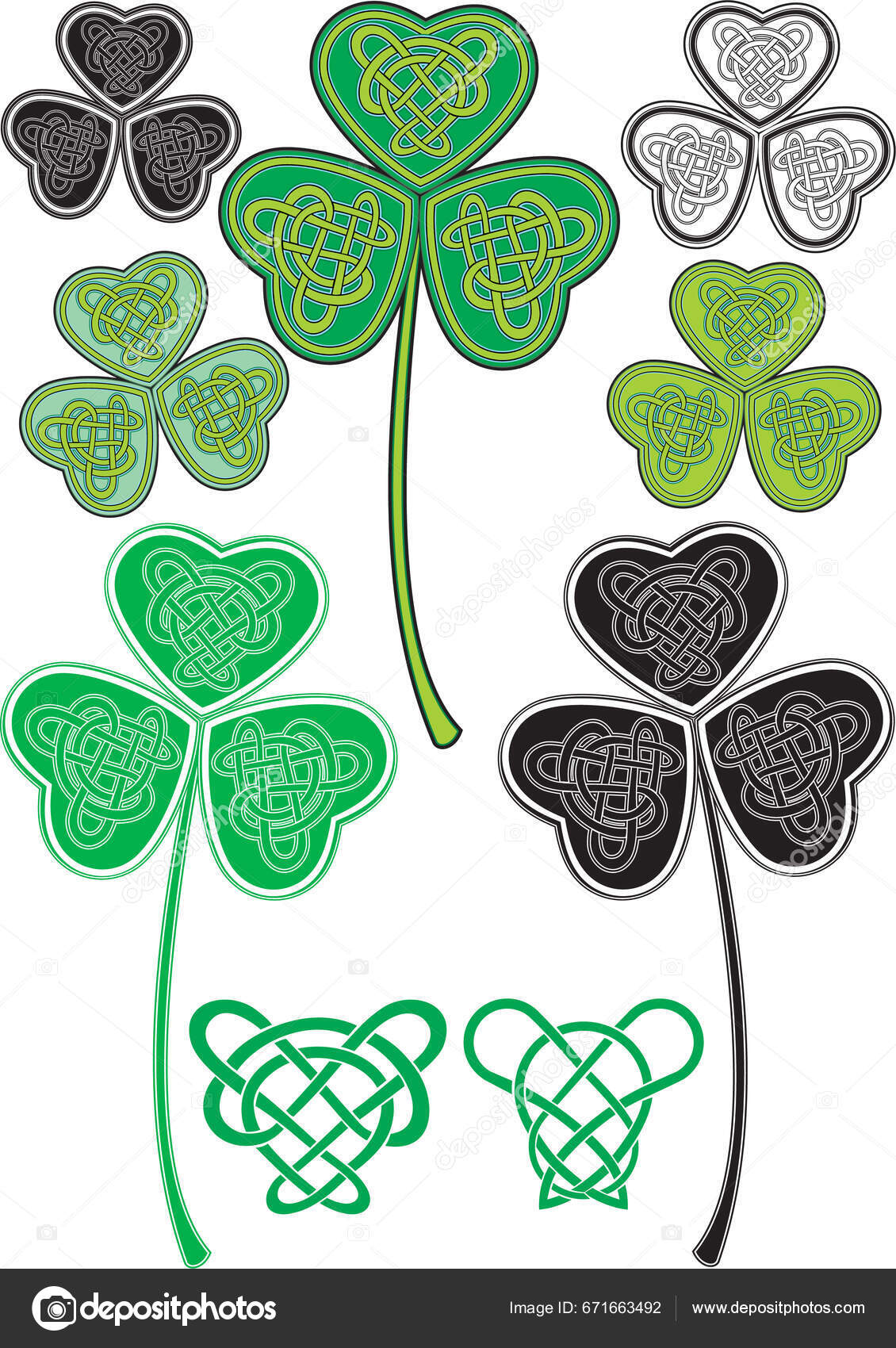 Trébol Iconos Hojas Vector Vector de stock por ©DesignPicsInc 671663492