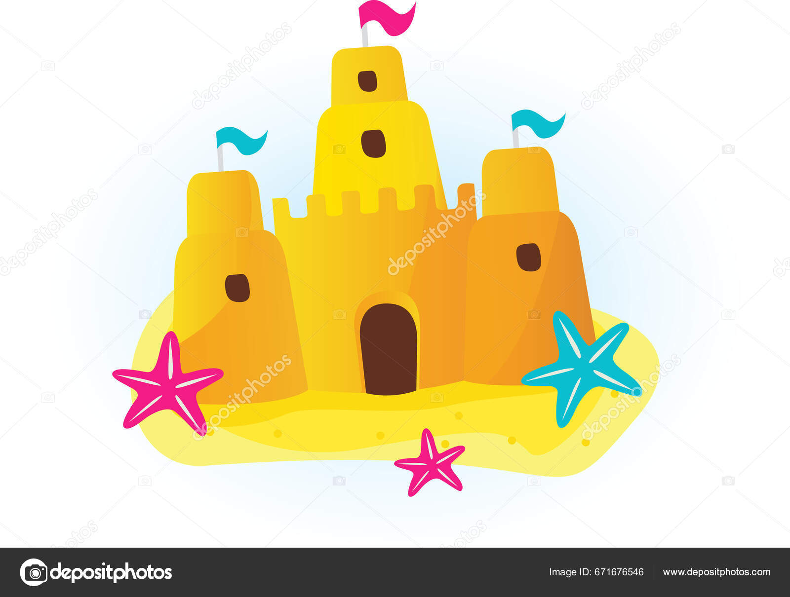 Vektor Cartoon Illustration Mittelalterliche Burg Stock-Vektorbild von ...
