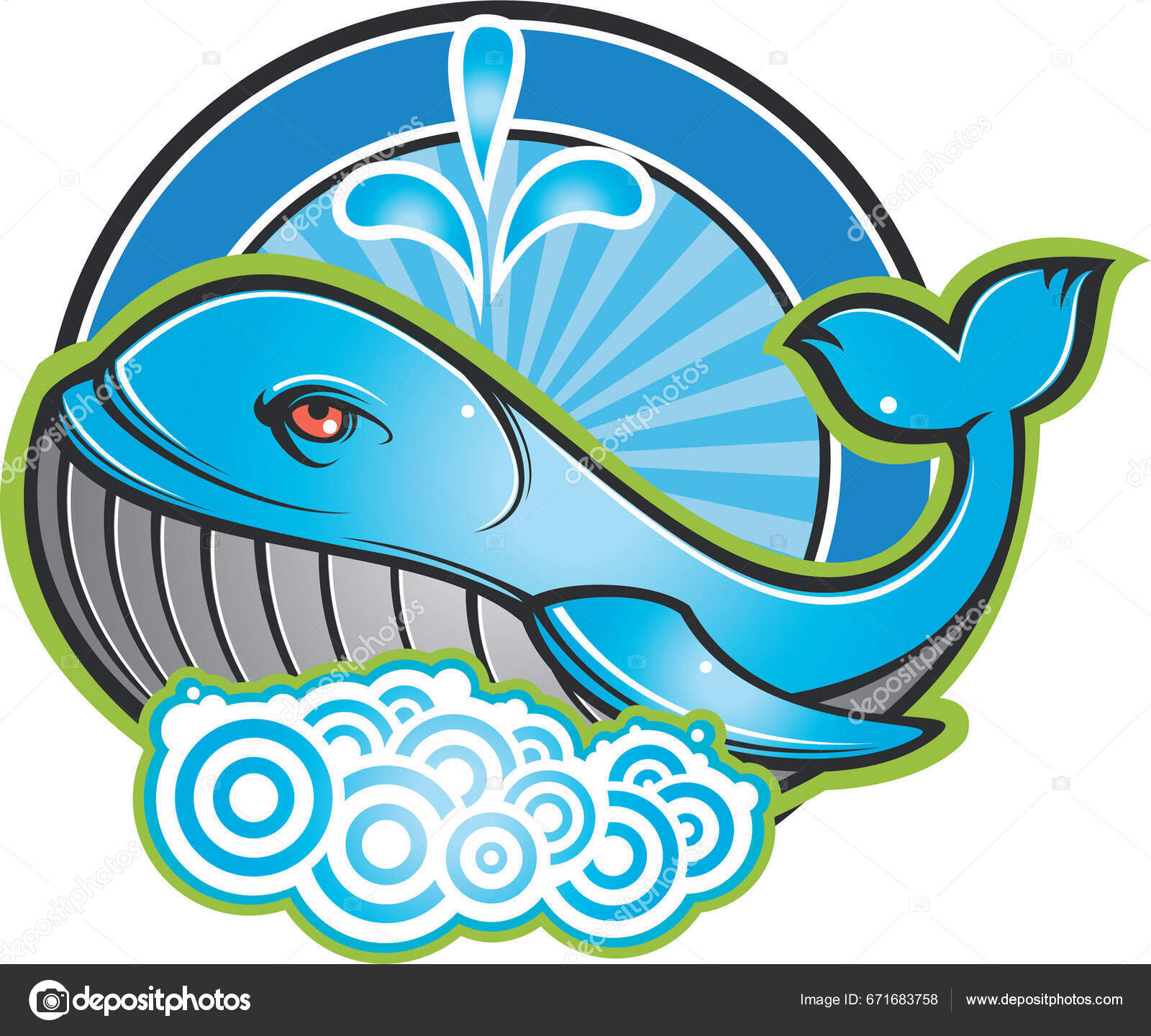 Illustration Cute Cartoon Whale Icon Isolated White Background Stock ...