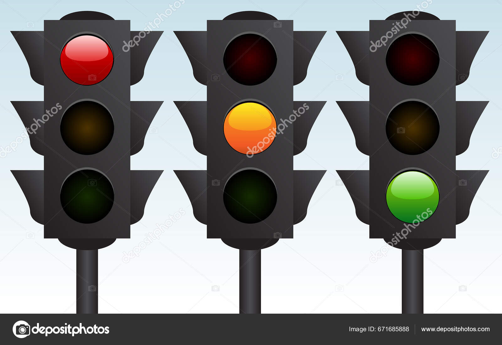 Semáforos Conjunto Ilustração Vetorial Vetor de stock de ©DesignPicsInc ...