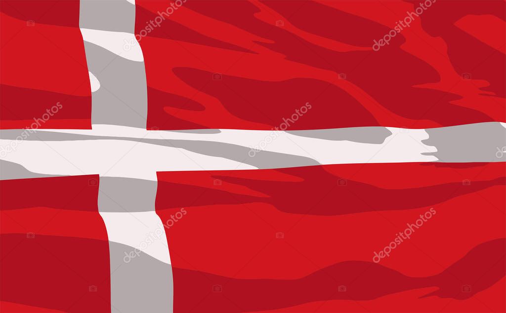Bandera Denmark Con Textura Grunge Ilustración Vectorial Vector de ...