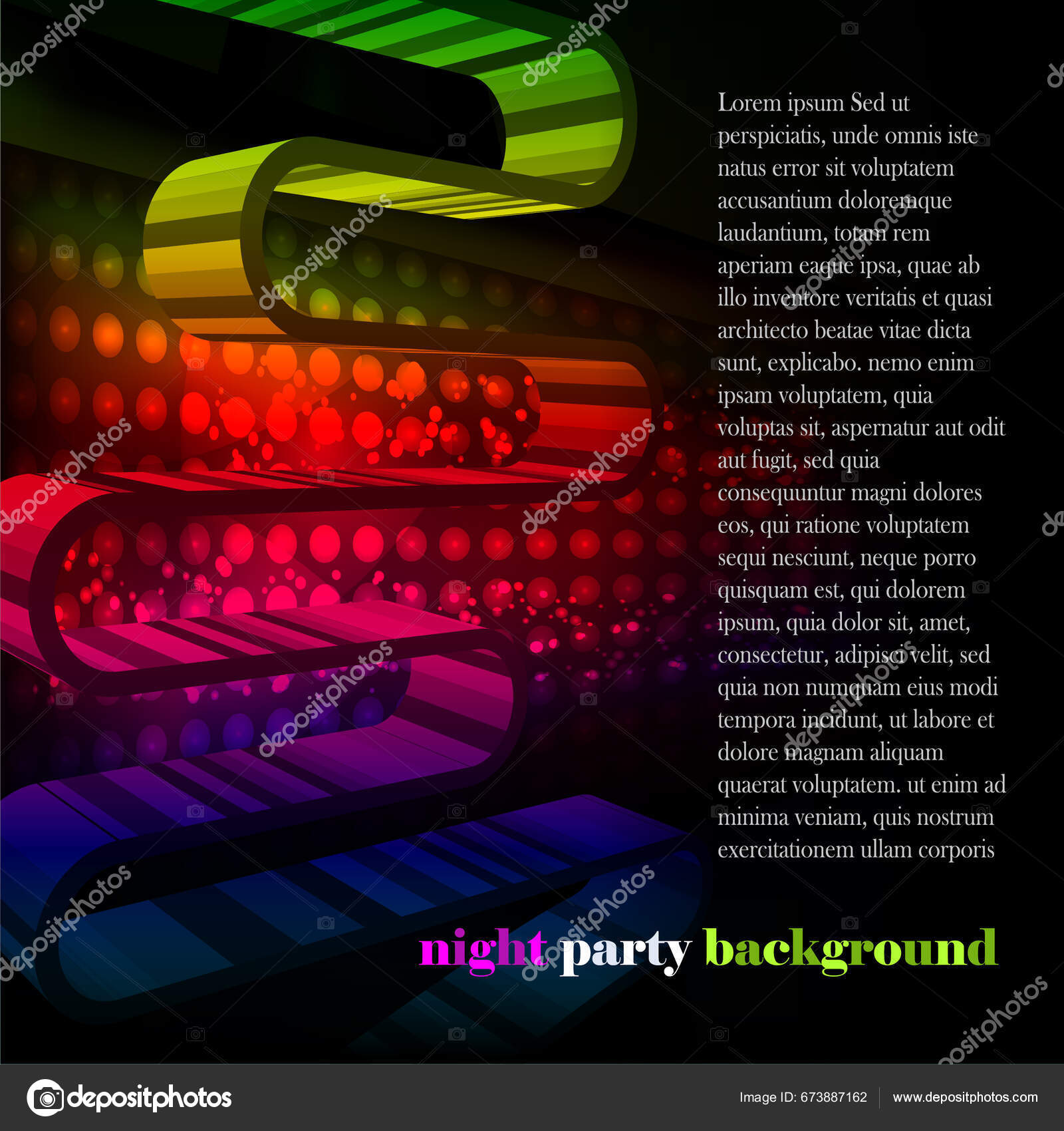 Night Club Poster Musical Background Vector Illustration Stock Vector ...