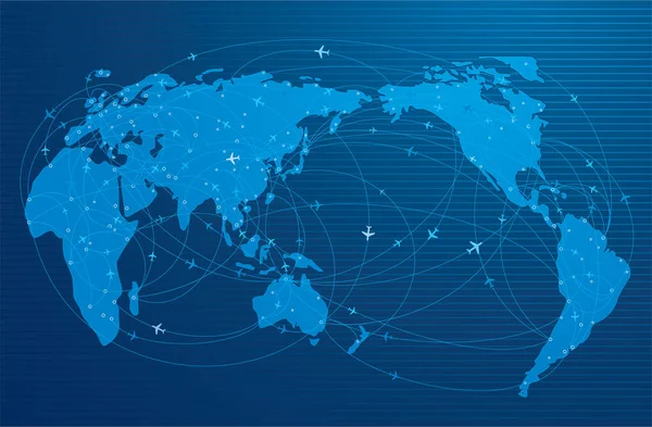 Blue World Map Background Stock Vector by ©DesignPicsInc 678023214