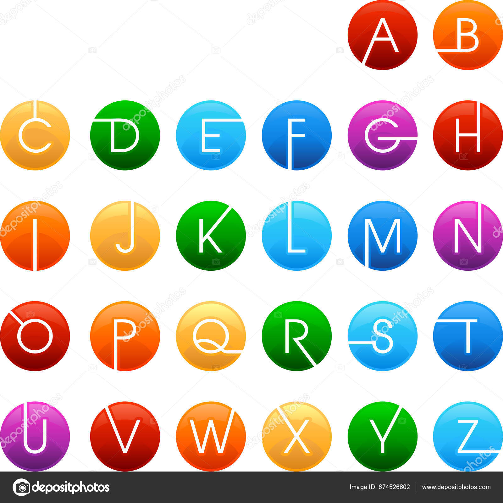 Colorful Alphabet White Background Vector Illustration Stock Vector by ...