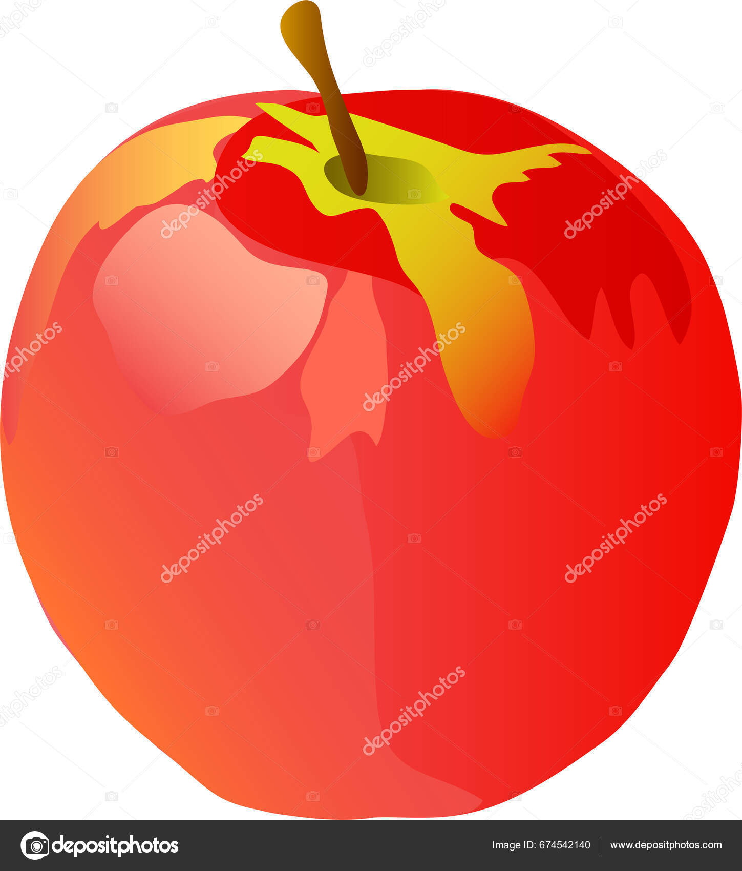 Red Apple Illustration Vector White Background Stock Vector by ...