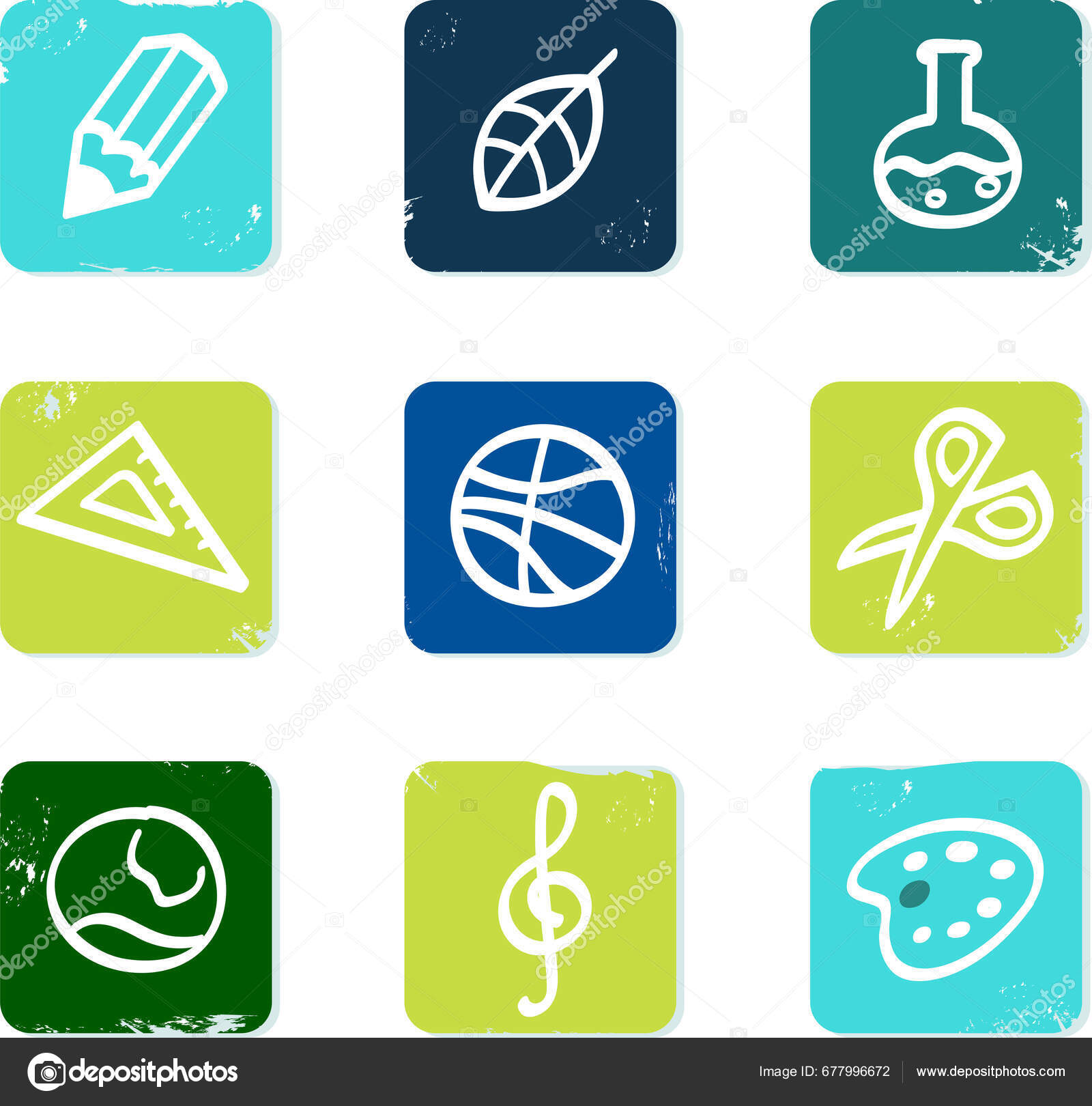 Icons Set Various Symbols Stock Vector by ©DesignPicsInc 677996672