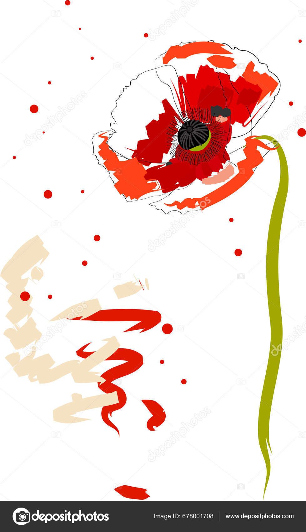 Ilustración Vector Flor Amapola Vector de stock #678001708 de ...