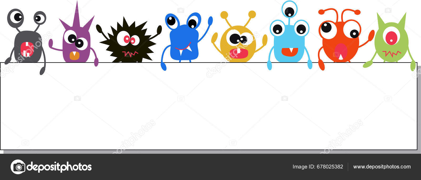 Set Monsters White Background Stock Vector by ©DesignPicsInc 678025382