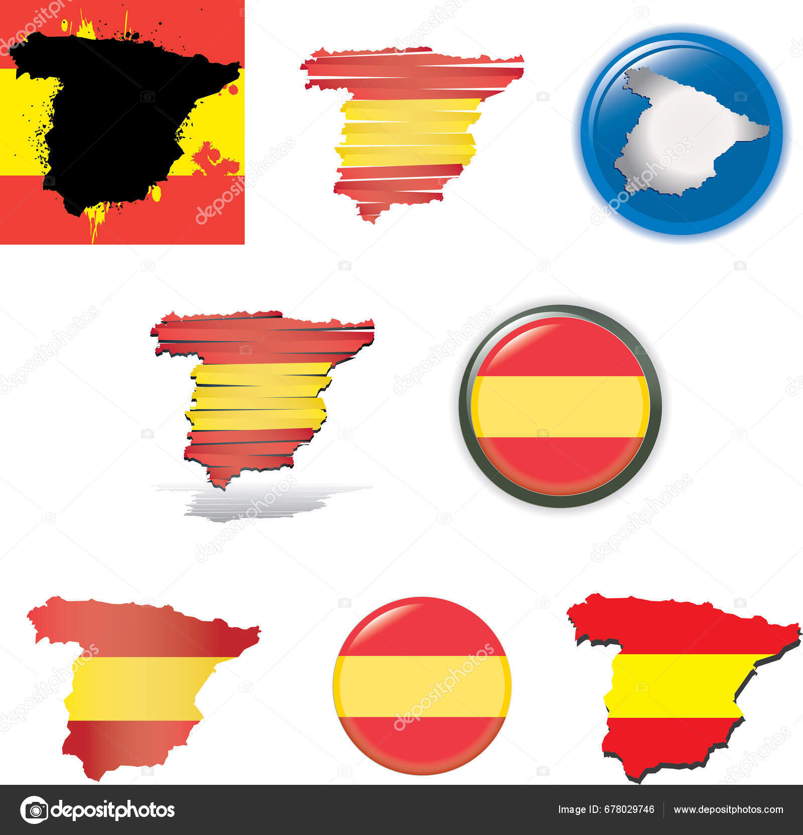 Vector Set Map Spain Stock Vector by ©DesignPicsInc 678029746 Vector Set Map Spain Stock Vector by ©DesignPicsInc 678029746