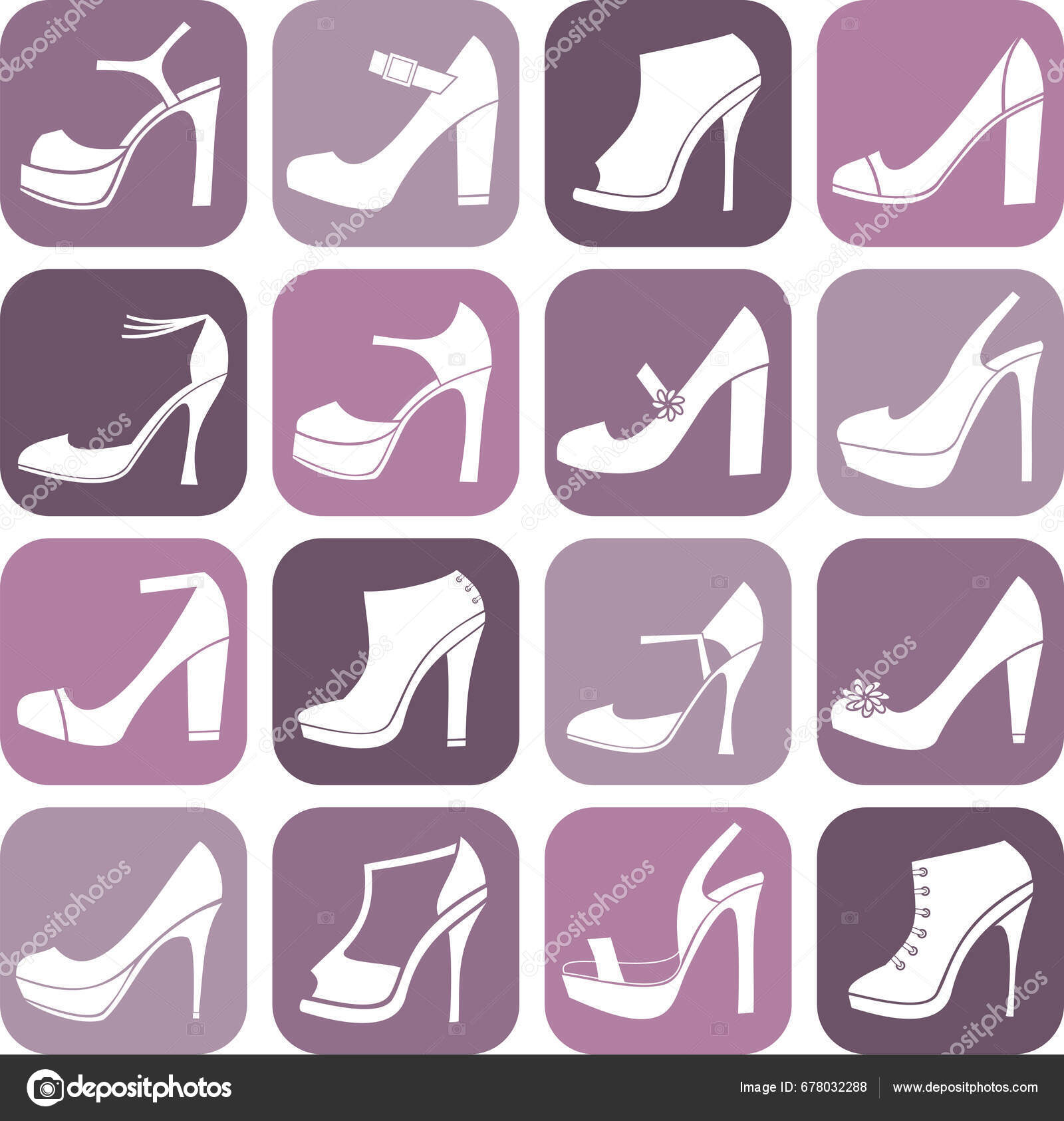 Set Shoes Icons Shadow Purple Background Stock Vector by ©DesignPicsInc ...