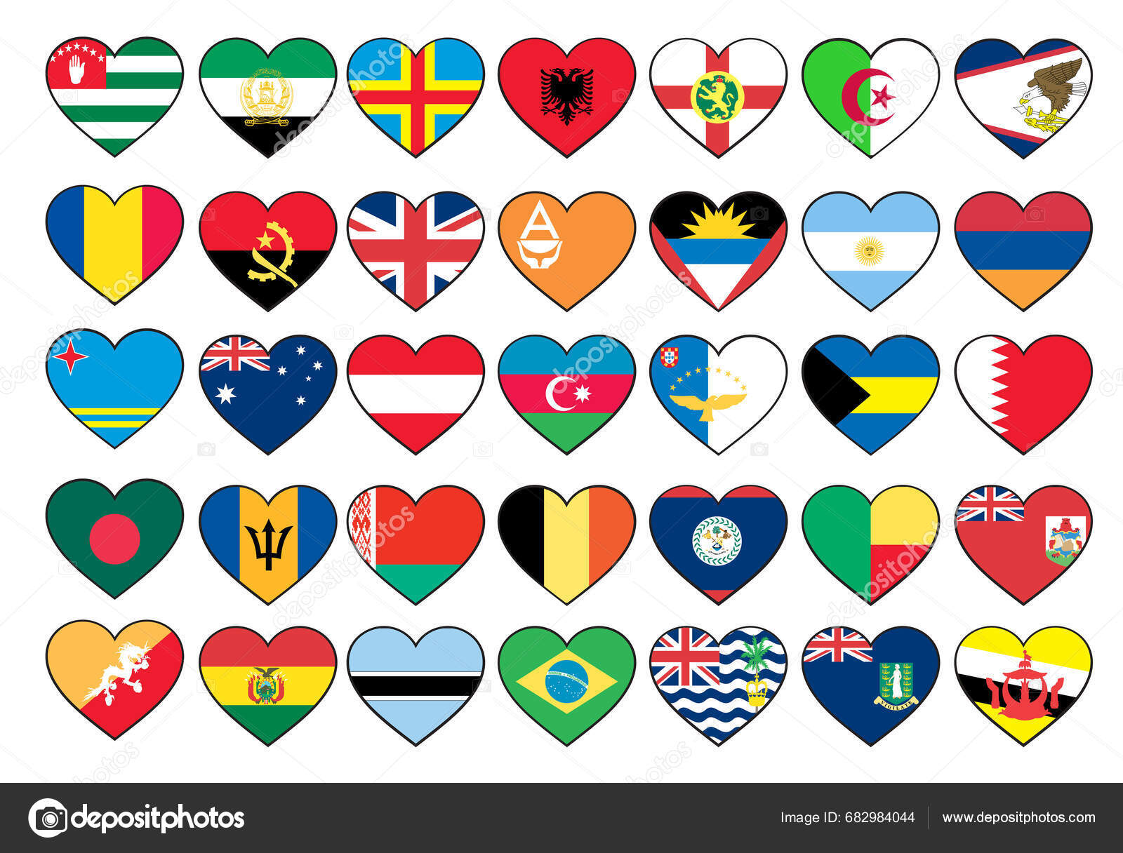 Set Flags Countries Stock Vector by ©DesignPicsInc 682984044
