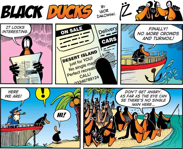Black Ducks Comic Strip Episode Stock Vector by ©DesignPicsInc 683020634