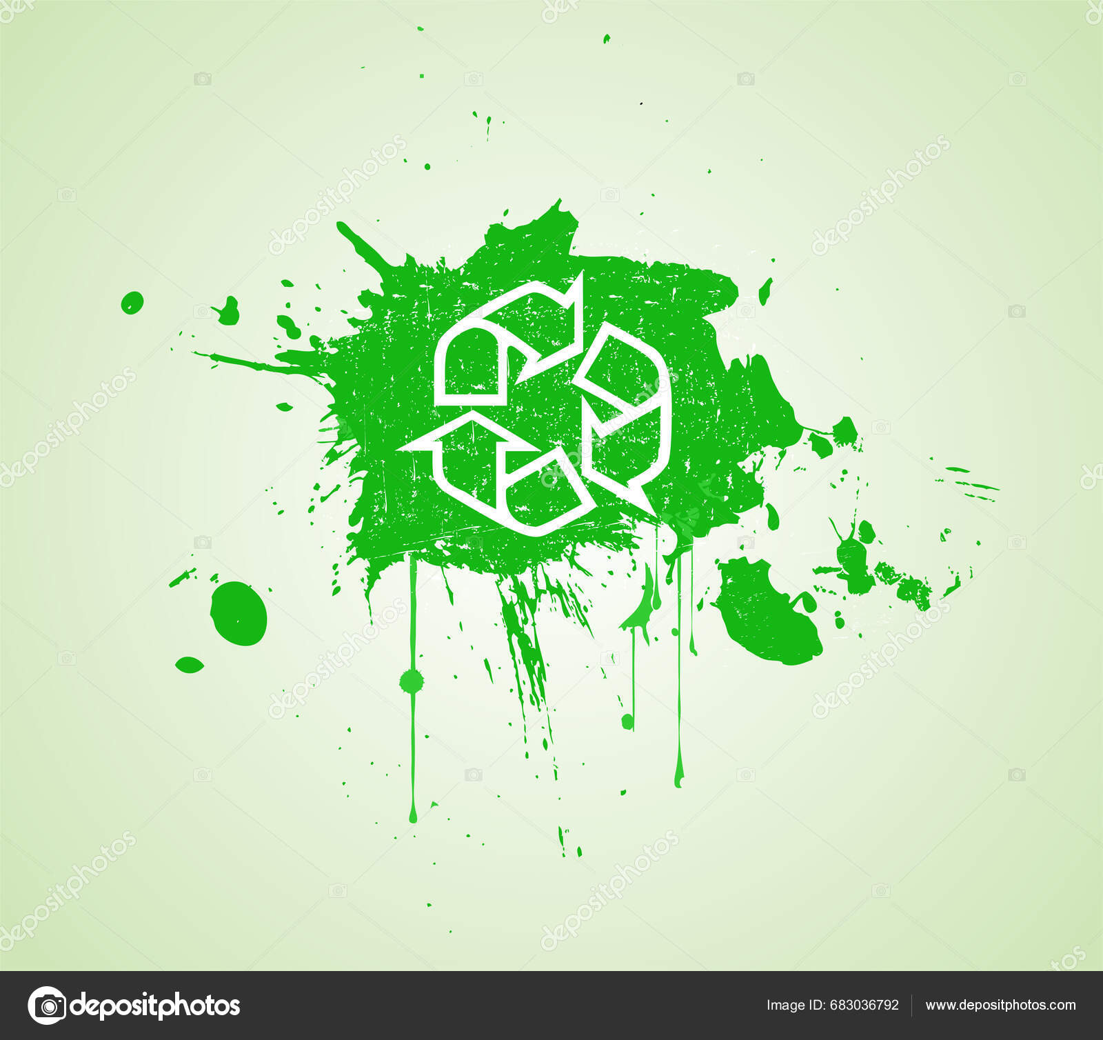 Símbolo Reciclaje Verde Aislado Sobre Fondo Blanco Vector de stock por ©DesignPicsInc 683036792