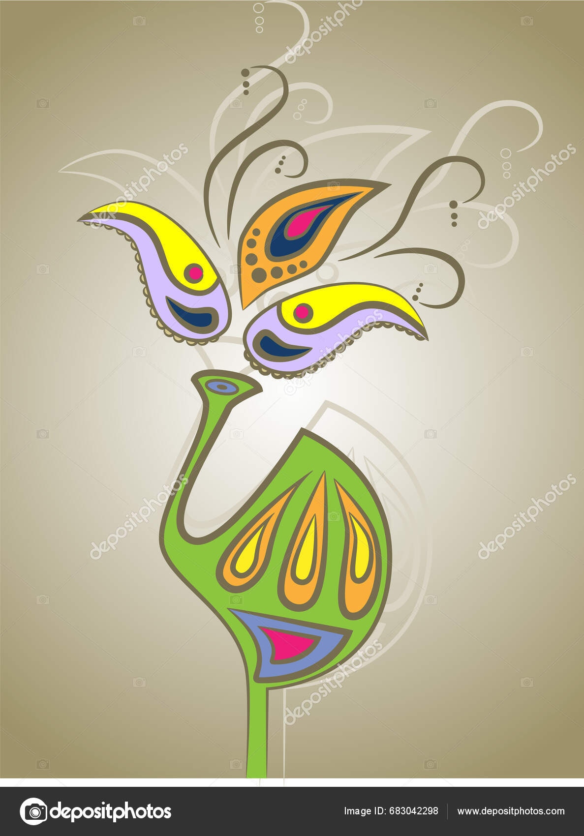 Vector Illustration Beautiful Indian Bird Stock Vector by ...