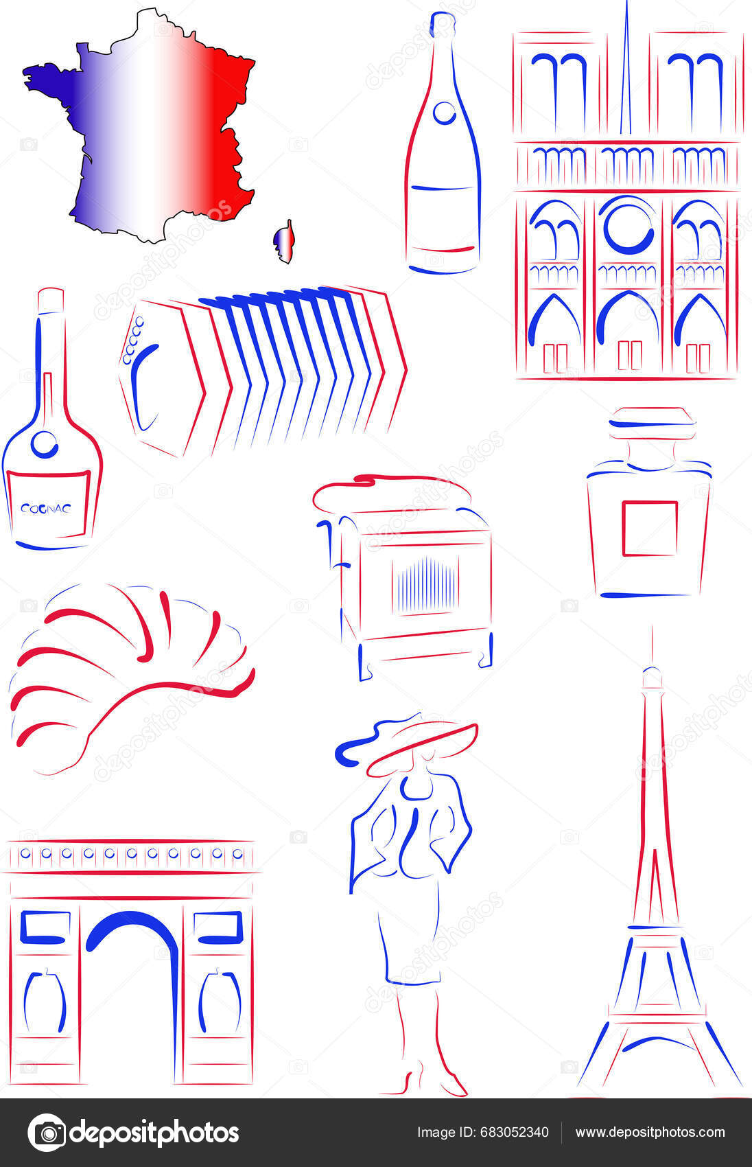 Vector Set France Symbols Stock Vector by ©DesignPicsInc 683052340